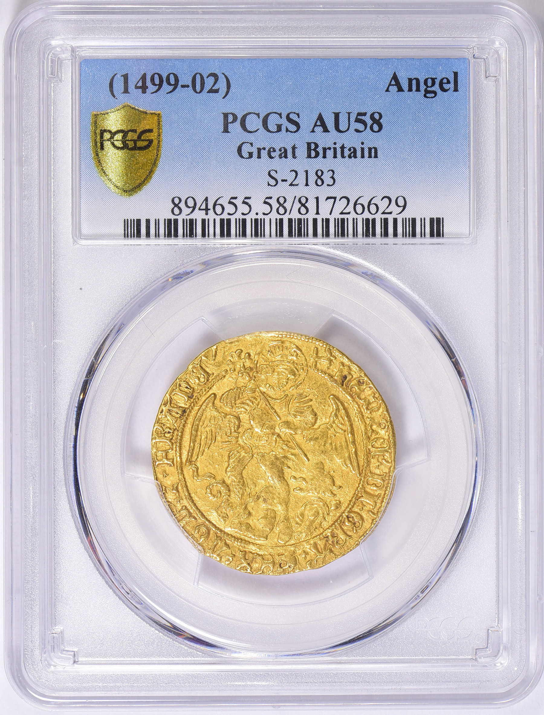 Great Britain ND (1499-1502) Gold Angel of Henry VII PCGS AU-58 (Item ...