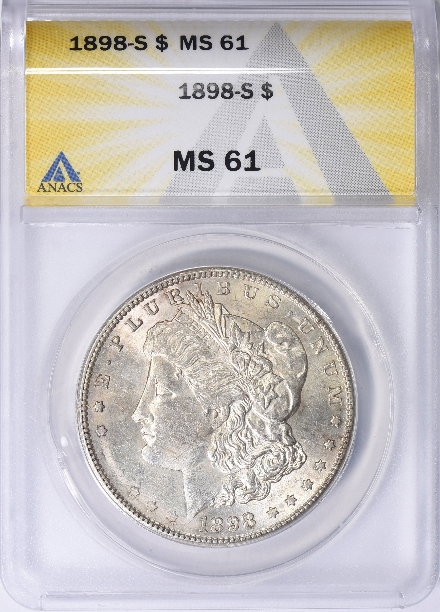 1898-S Morgan Silver Dollar ANACS MS-61 (Item 1708212) | GreatCollections Coin Auctions