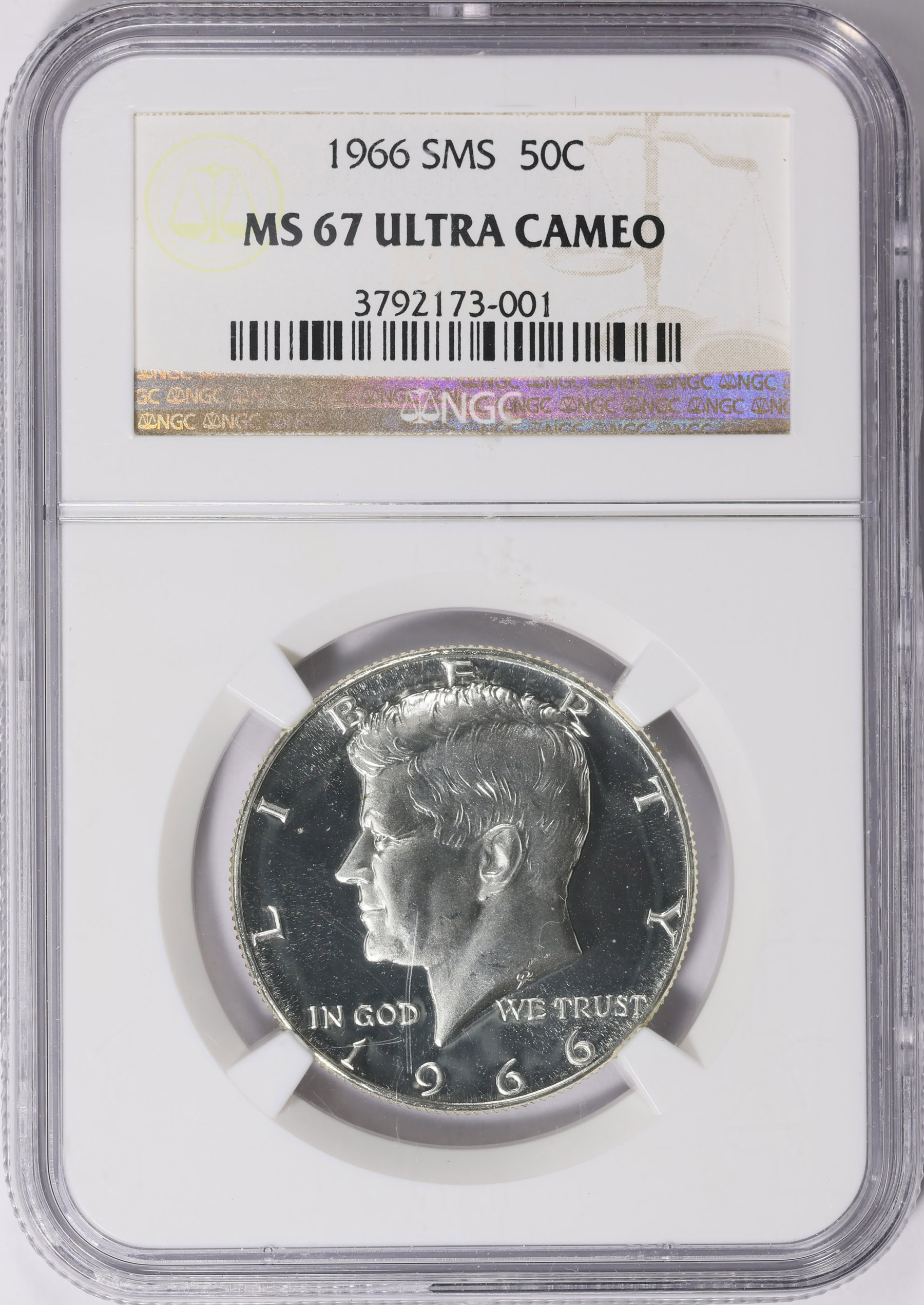 1966 Kennedy Half Dollar SMS NGC MS-67 UC (Item 1708272) | GreatCollections Coin Auctions