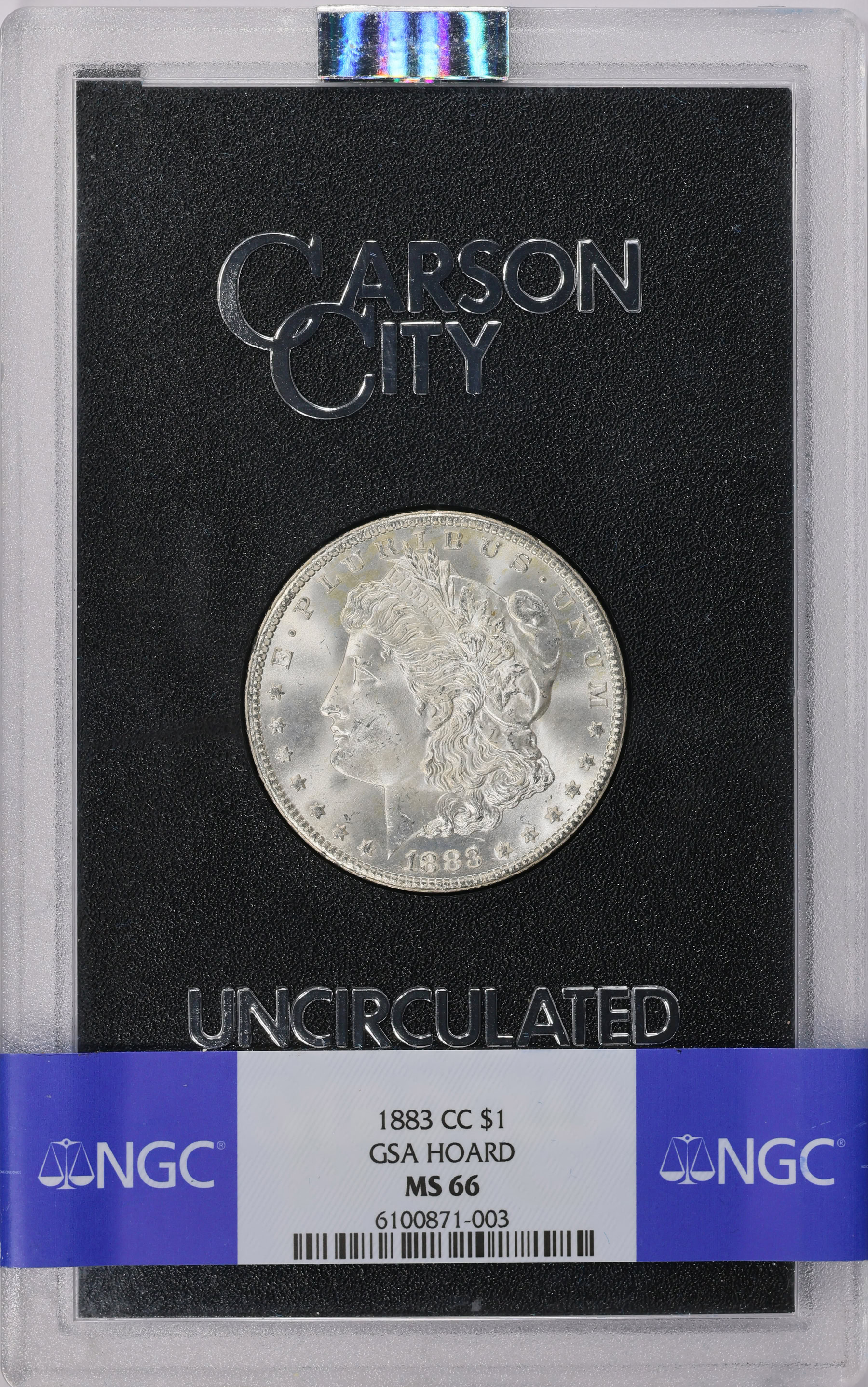 1883-CC Morgan Silver Dollar GSA Hoard NGC MS-66 (GSA Holder) (With GSA Box and Numbered ...