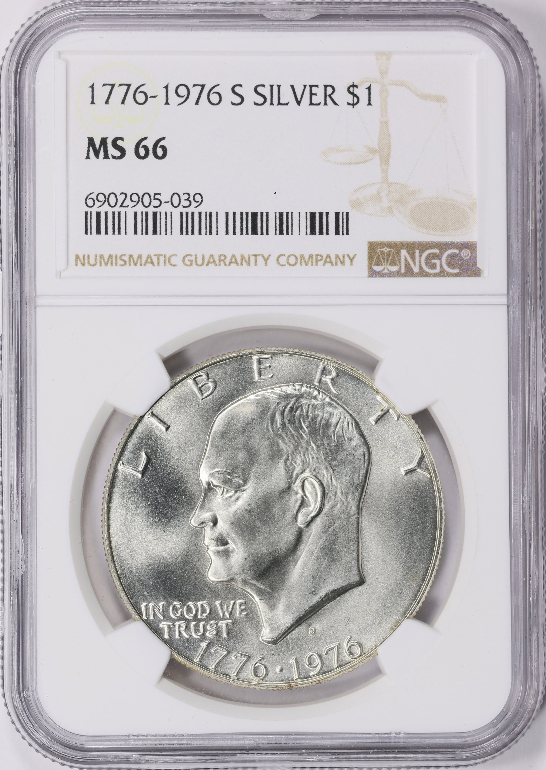 1976-S Eisenhower Dollar Silver NGC MS-66 (Item 1708423) | GreatCollections Coin Auctions