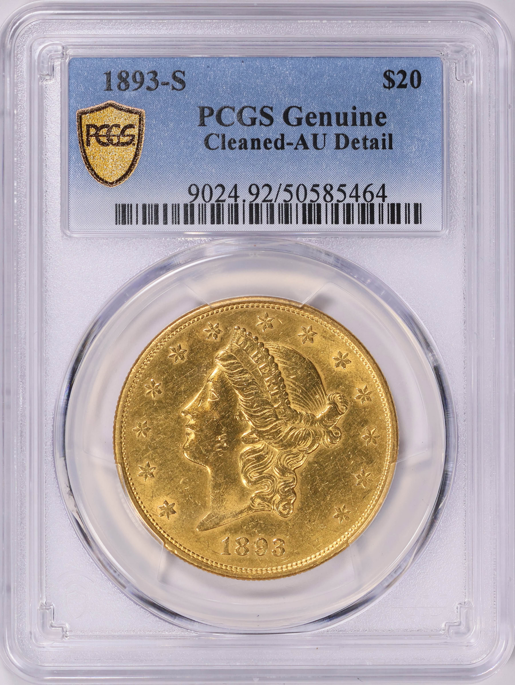1893-S Liberty Gold Double Eagle PCGS Genuine AU Details (Item 1708464) | GreatCollections Coin ...