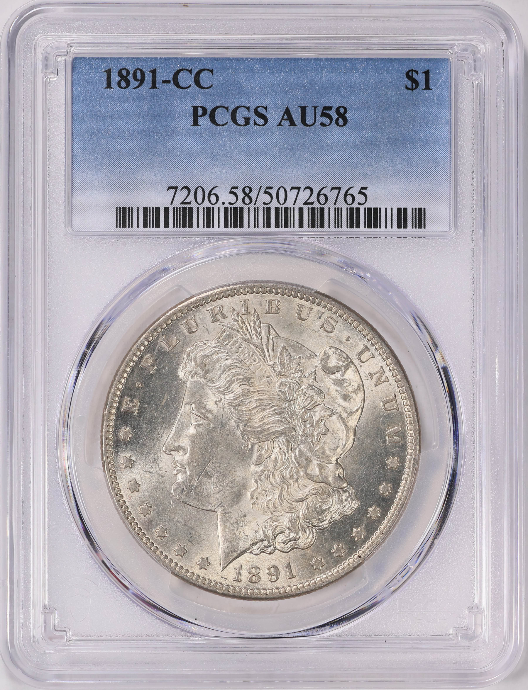 1891-CC Morgan Silver Dollar PCGS AU-58 (Item 1708566) | GreatCollections Coin Auctions