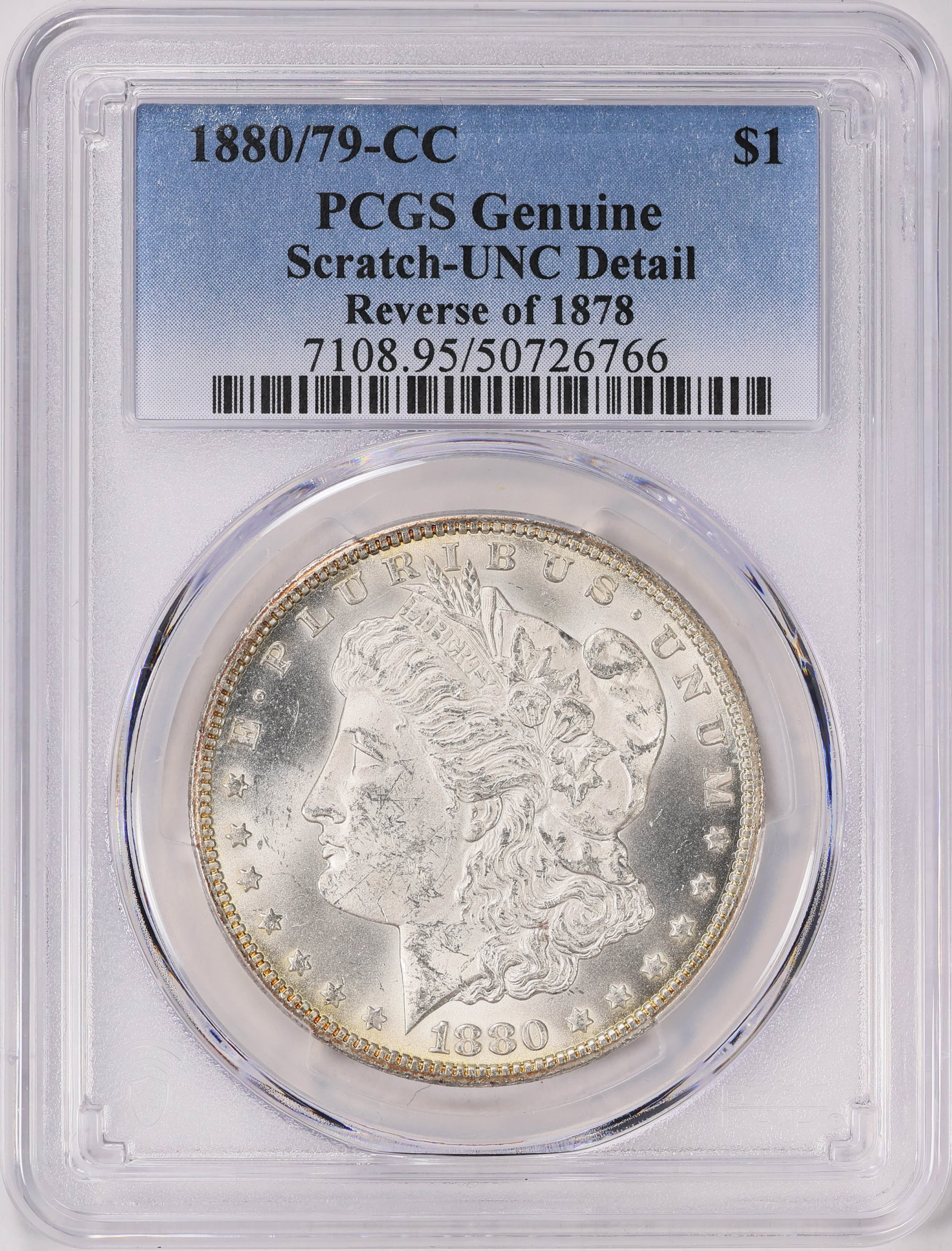 1880/79-CC Morgan Silver Dollar Reverse of 1878 PCGS Genuine Unc Details (Item 1708567 ...