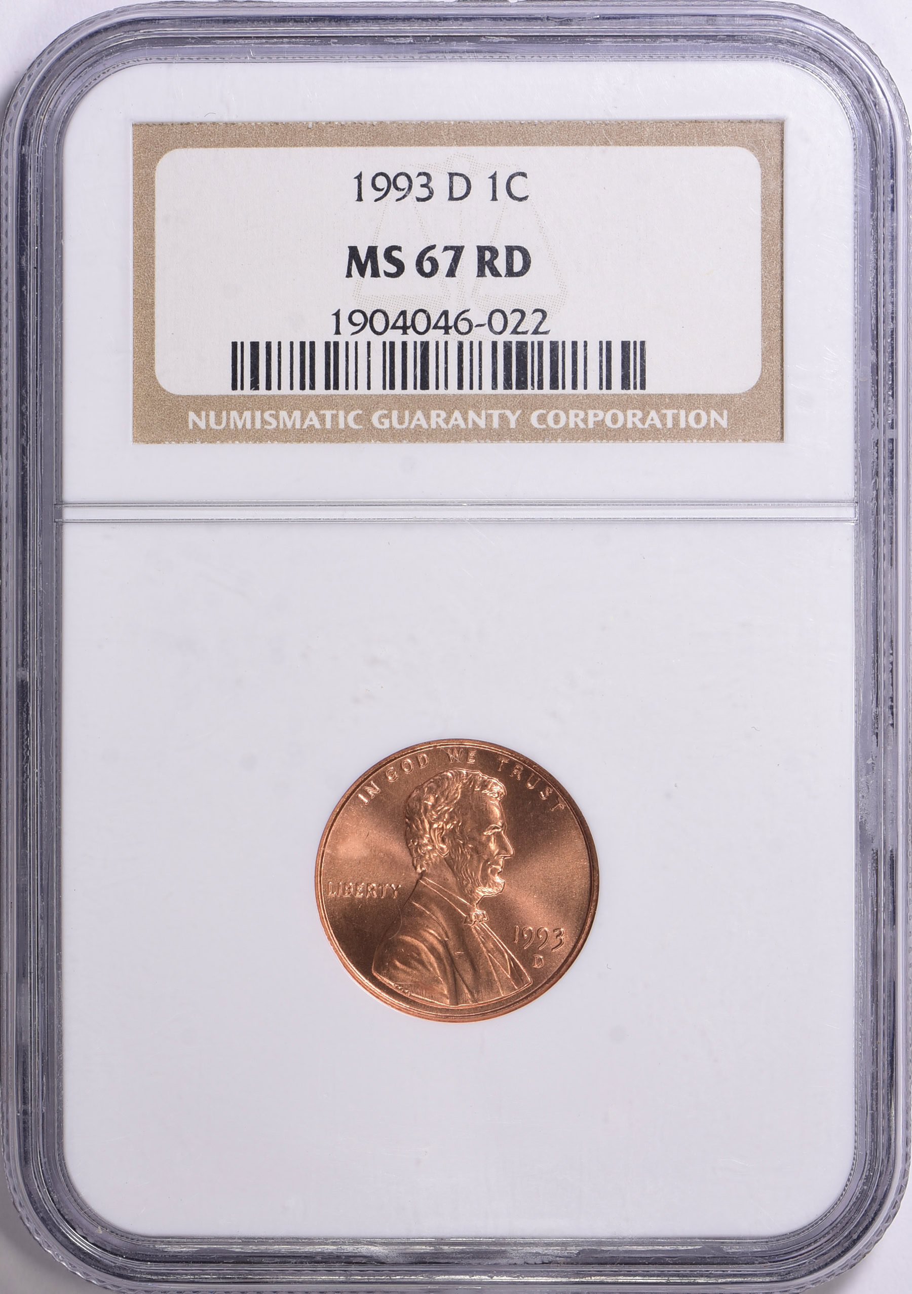 1993-D Lincoln Cent NGC MS-67 RD (Item 1708608) | GreatCollections Coin ...