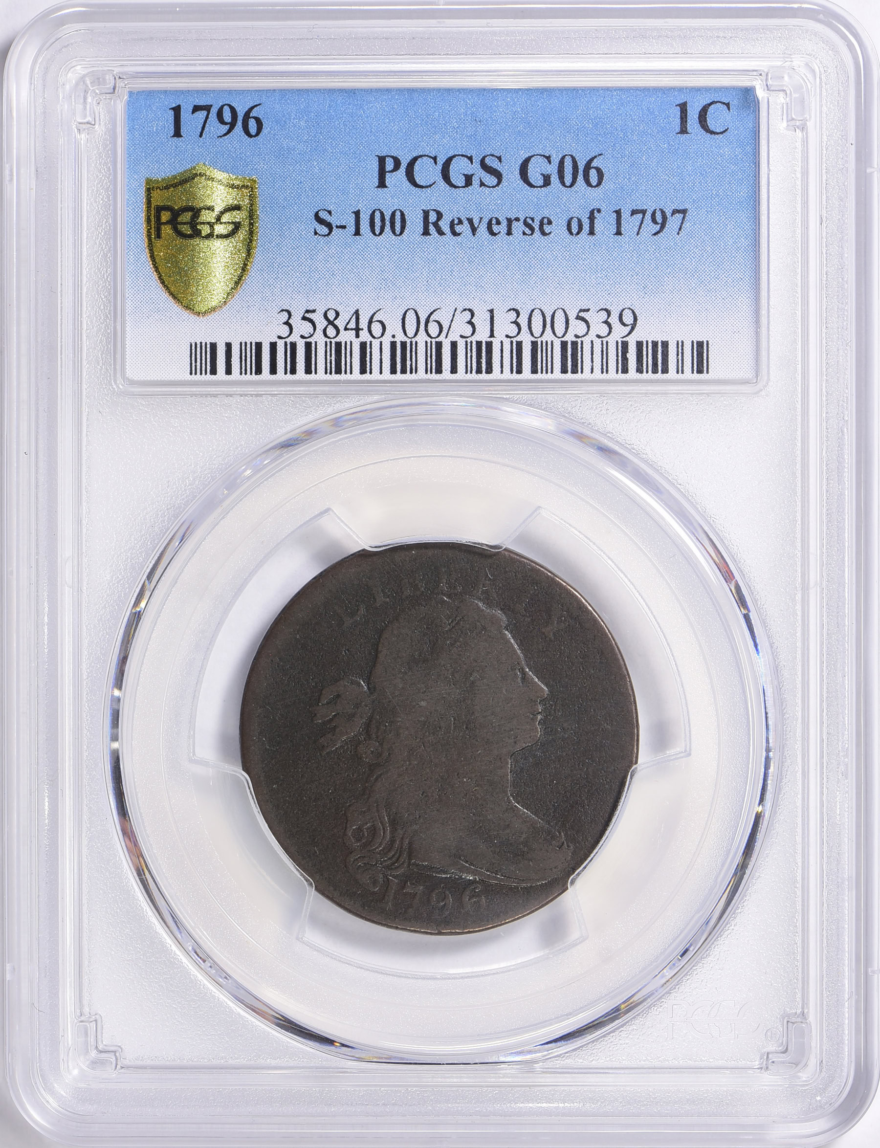 1796 Draped Bust Cent Reverse of 1797 Sheldon 100 PCGS G-06 BN (Item ...