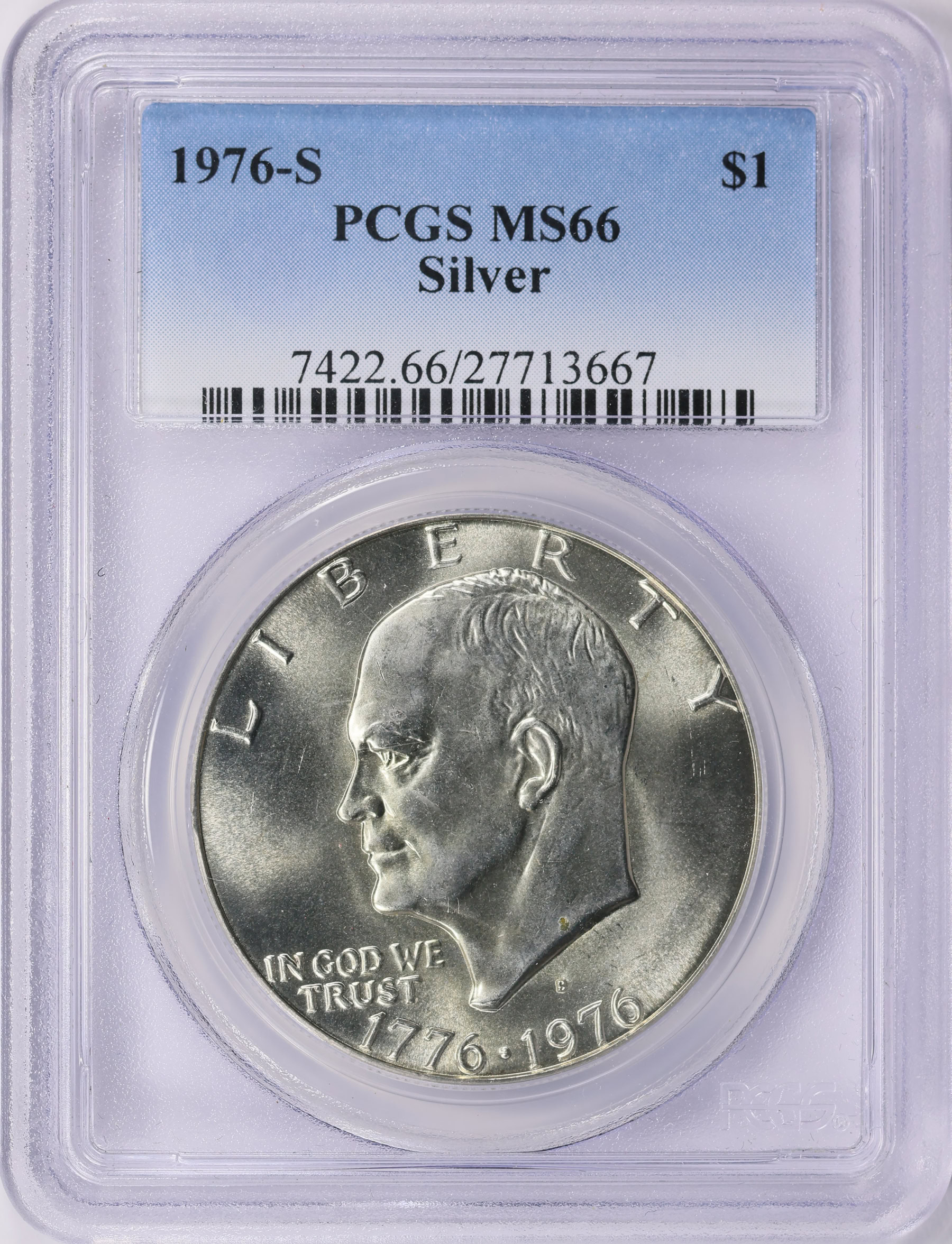 1976-S Eisenhower Dollar Silver PCGS MS-66 (Item 1708664) | GreatCollections Coin Auctions