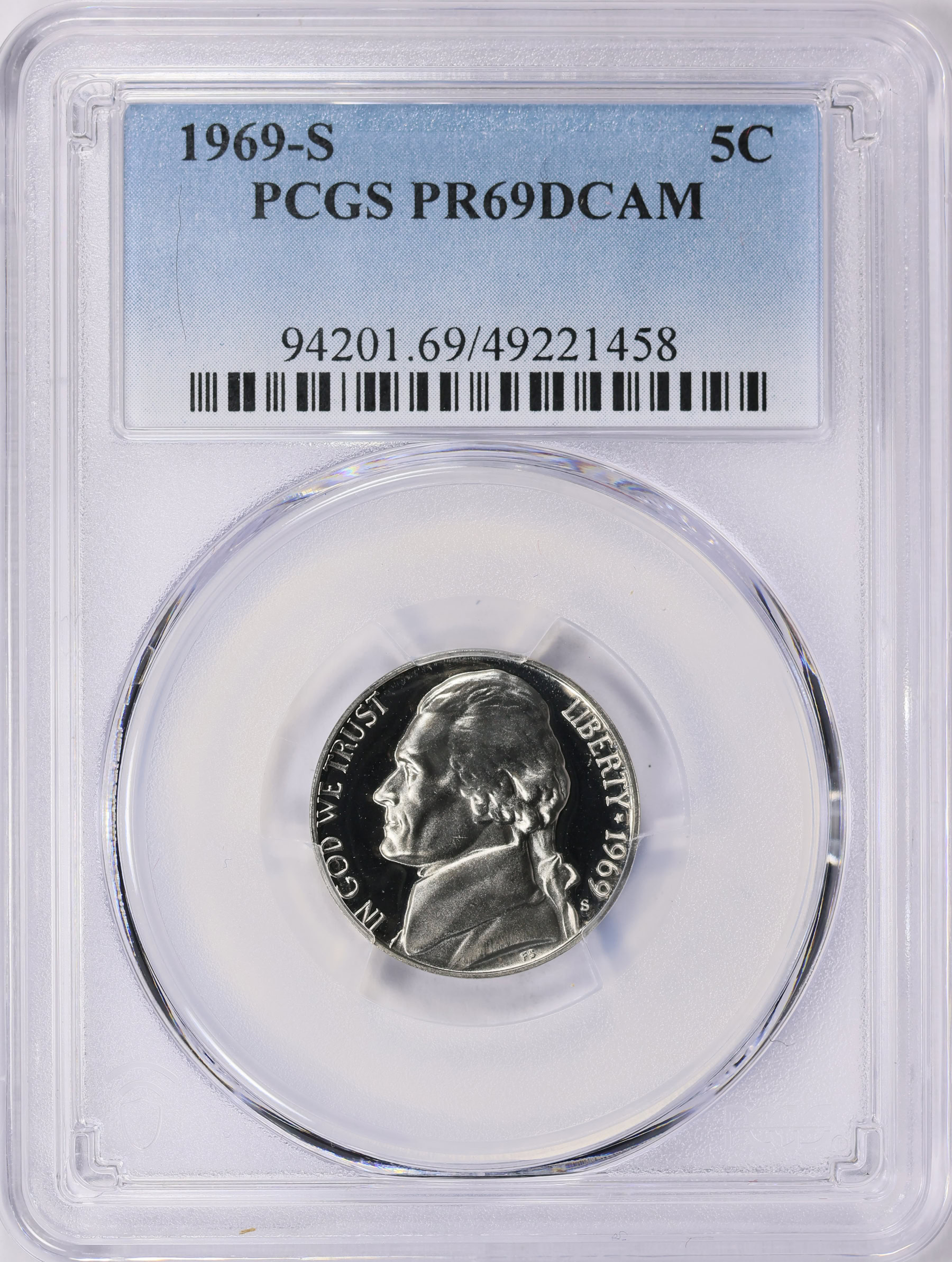 1969-S Jefferson Nickel PCGS Proof-69 DCAM (Item 1708836 ...