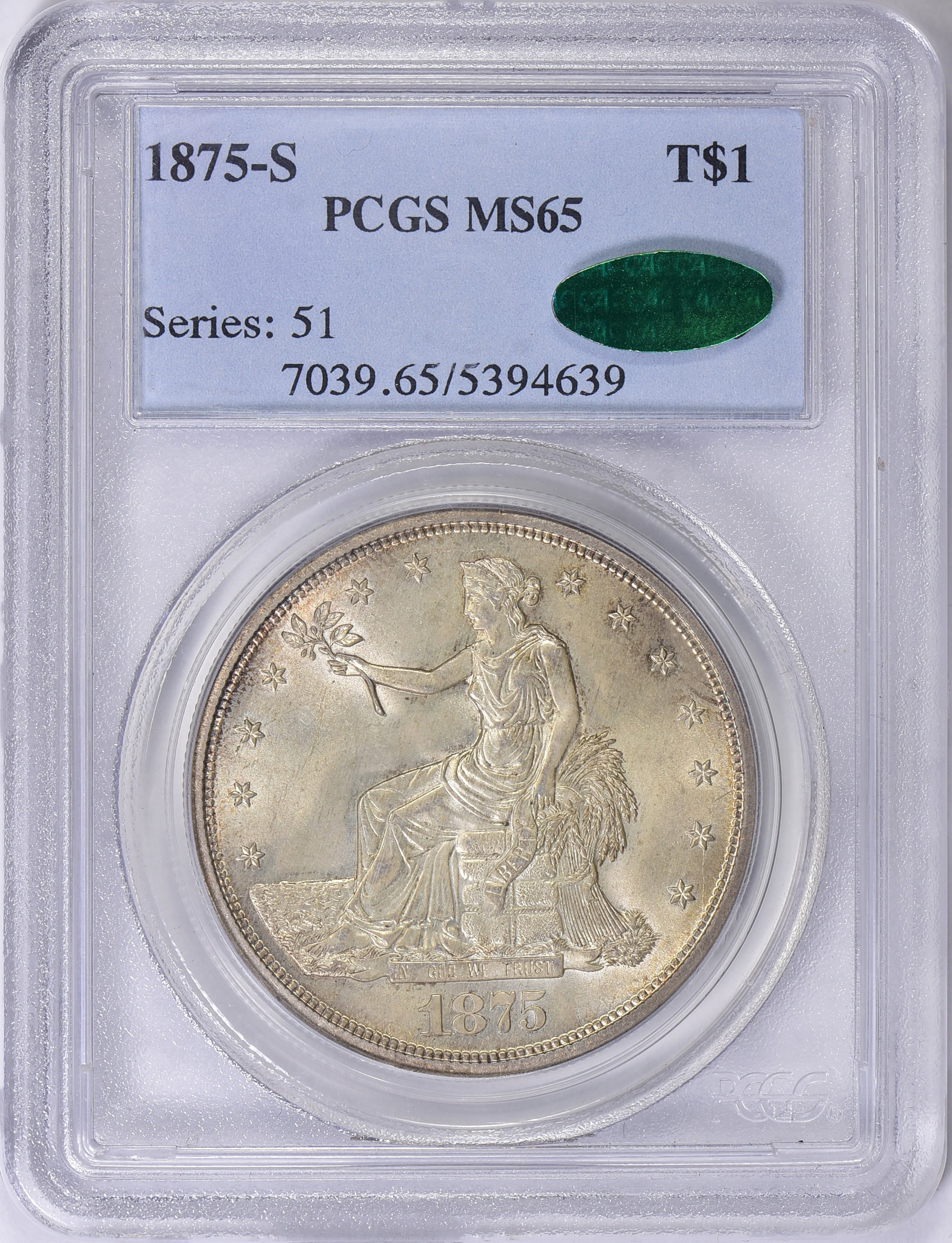 1875-S Trade Silver Dollar PCGS MS-65 (CAC Green) (Item 1708881 ...