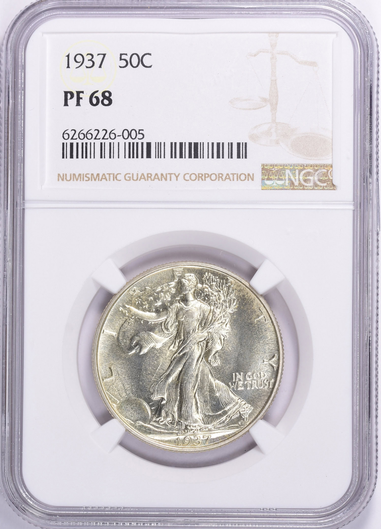 1937 Walking Liberty Half Dollar NGC Proof-68 (Item 1708897) | GreatCollections Coin Auctions