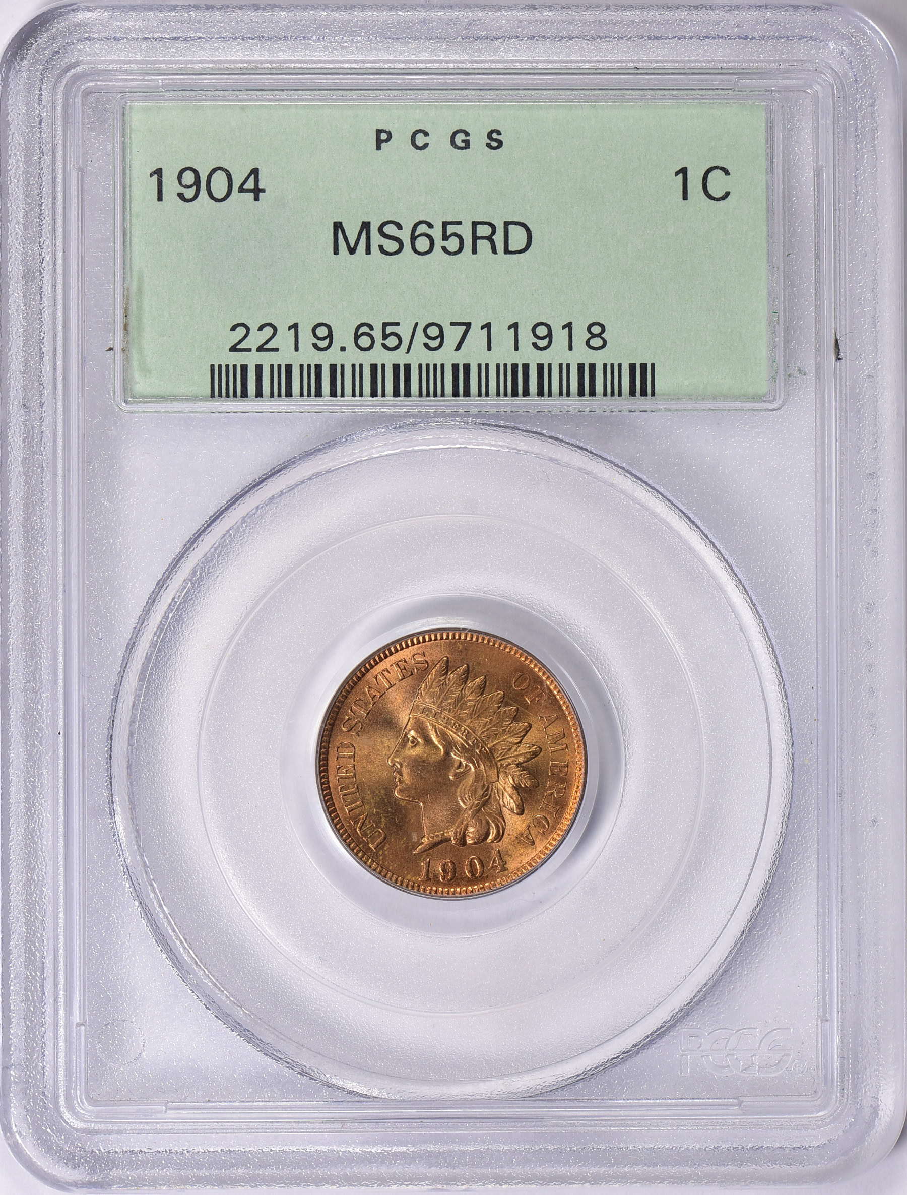 1904 Indian Cent PCGS MS-65 RD OGH (Item 1708932) | GreatCollections Coin Auctions