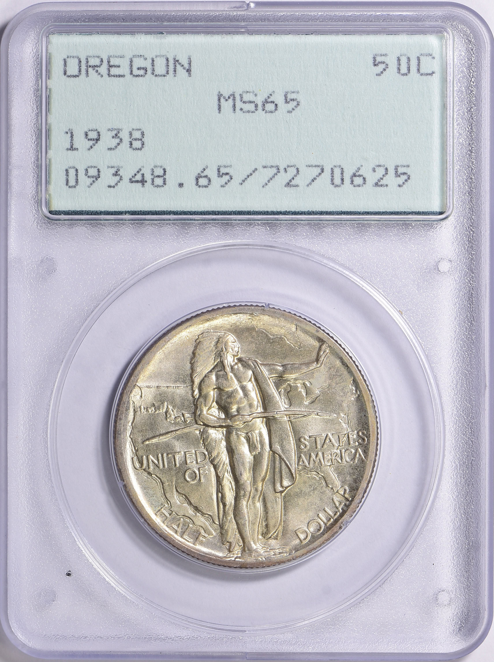 1938 Oregon Trail Memorial Half Dollar PCGS MS-65 OGH (1st Gen) (Item 1708964 ...