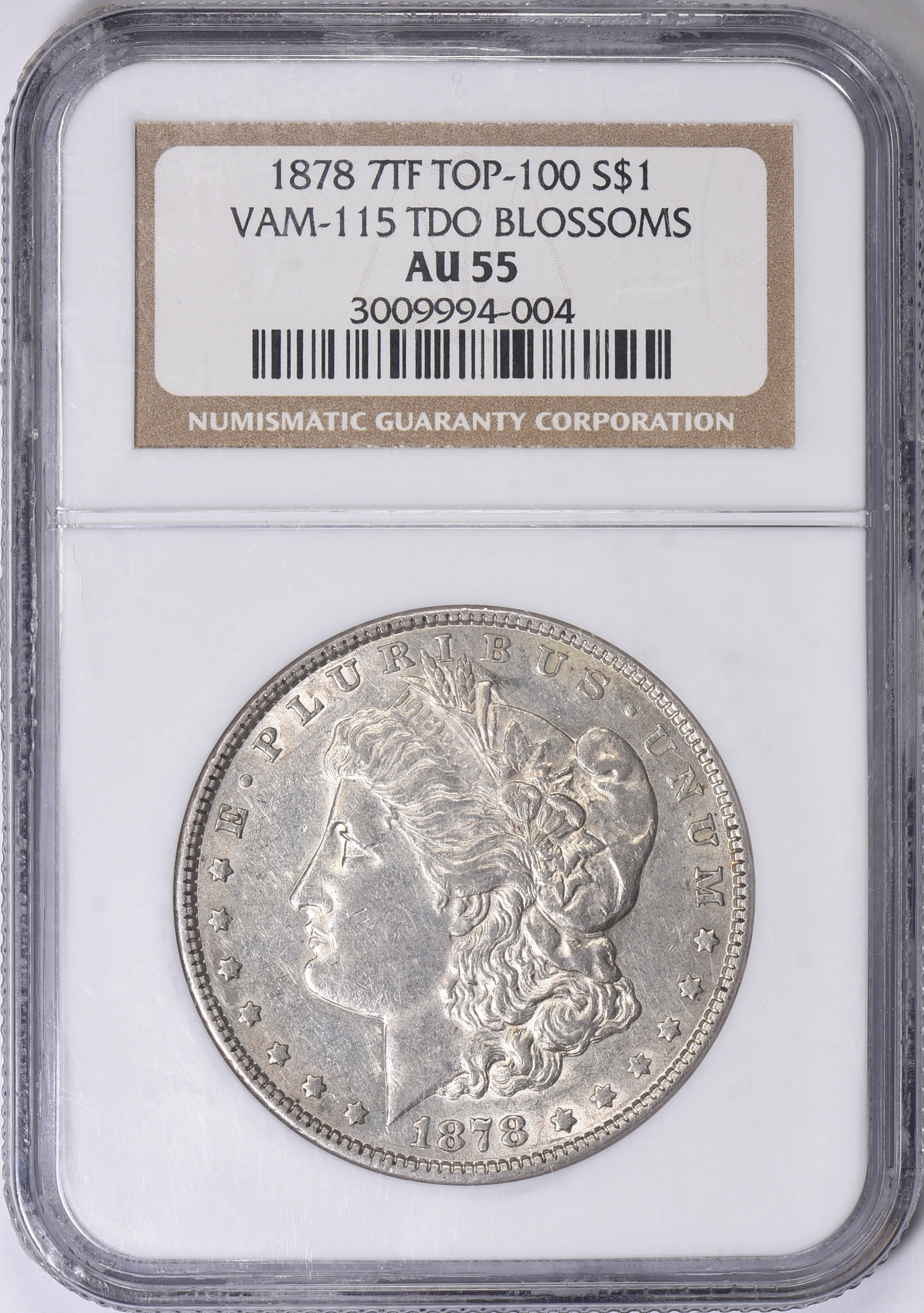 1878 7TF Morgan Silver Dollar Tripled Blossom Reverse of 1878 VAM-115 ...