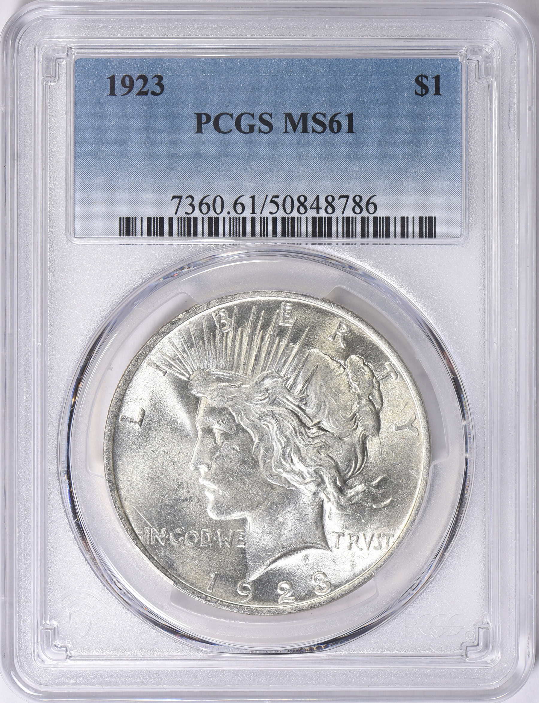 1923 Peace Silver Dollar PCGS MS-61 (Item 1709067) | GreatCollections Coin Auctions