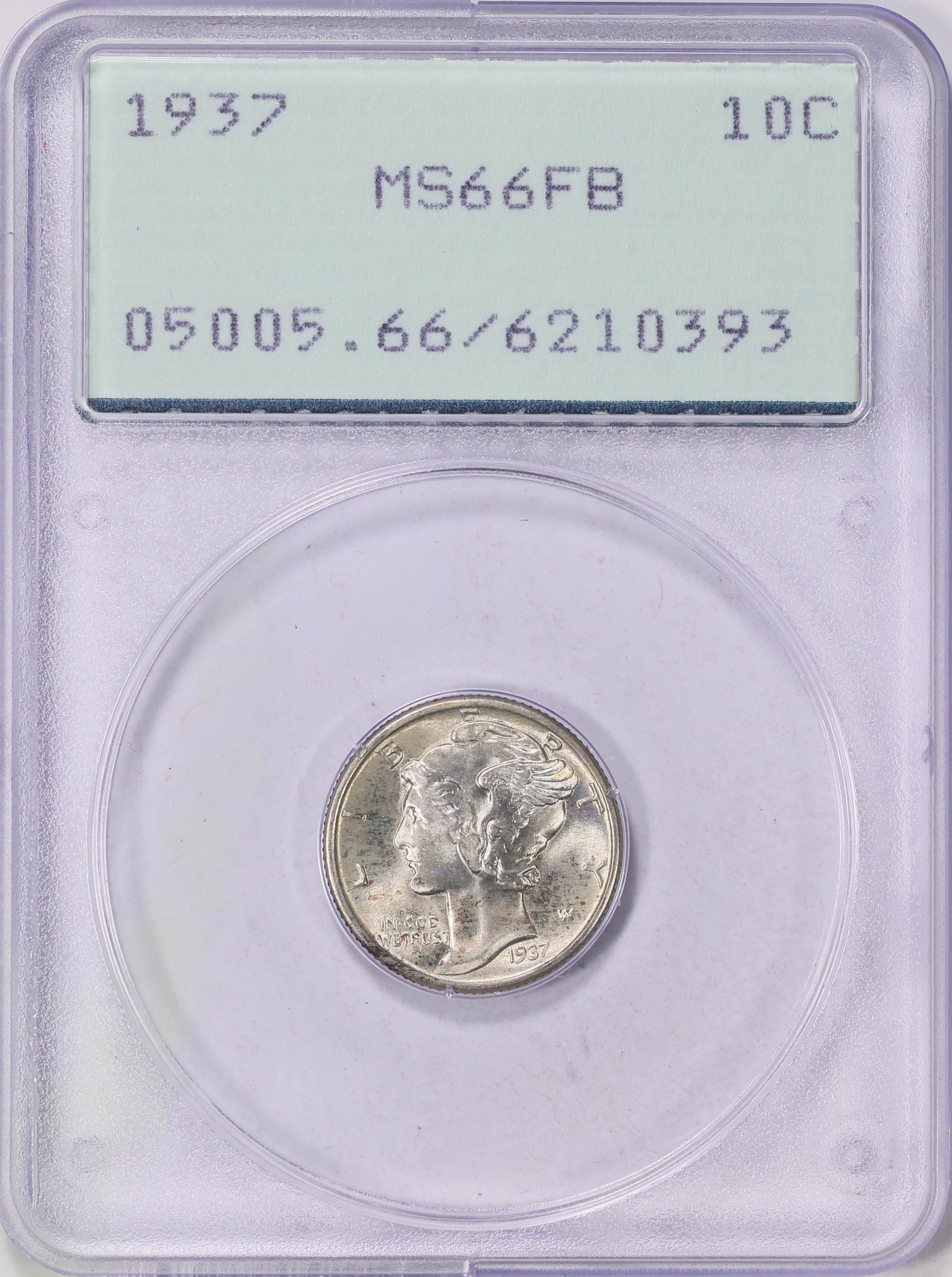 1937 Mercury Dime PCGS MS-66 FB OGH (1st Gen) (Item 1709079) | GreatCollections Coin Auctions