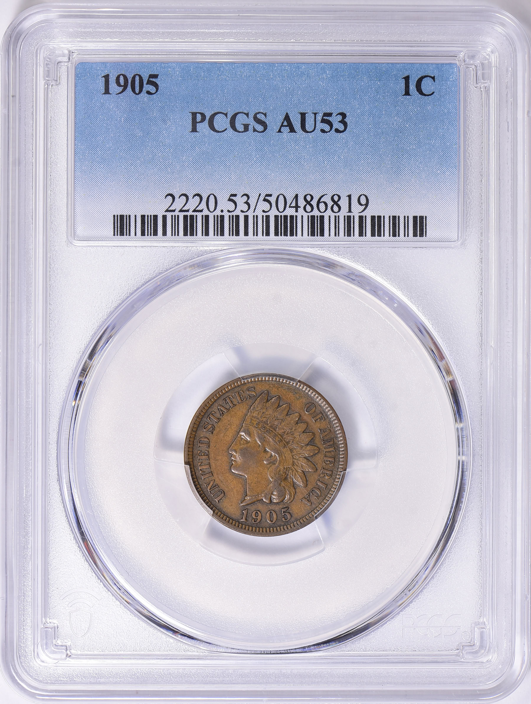 1905 Indian Cent PCGS AU-53 BN (Item 1709233) | GreatCollections Coin ...
