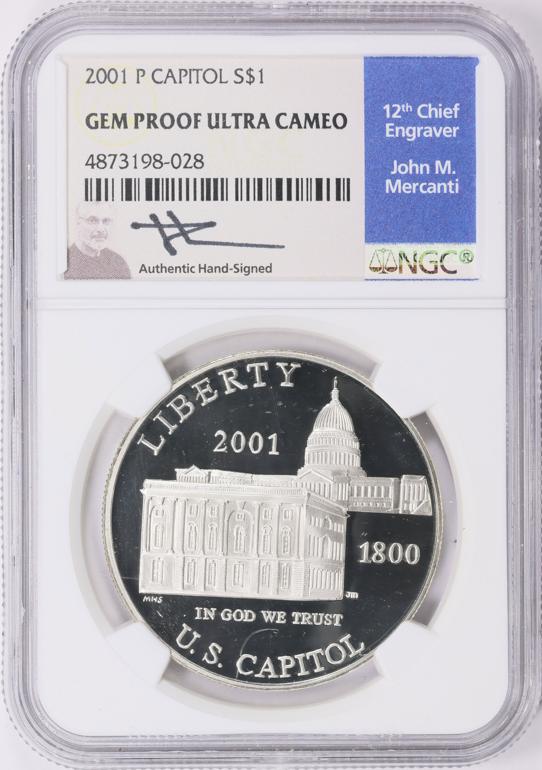 2001-P U.S. Capitol Visitor Center Silver Dollar NGC Gem Proof UC ...