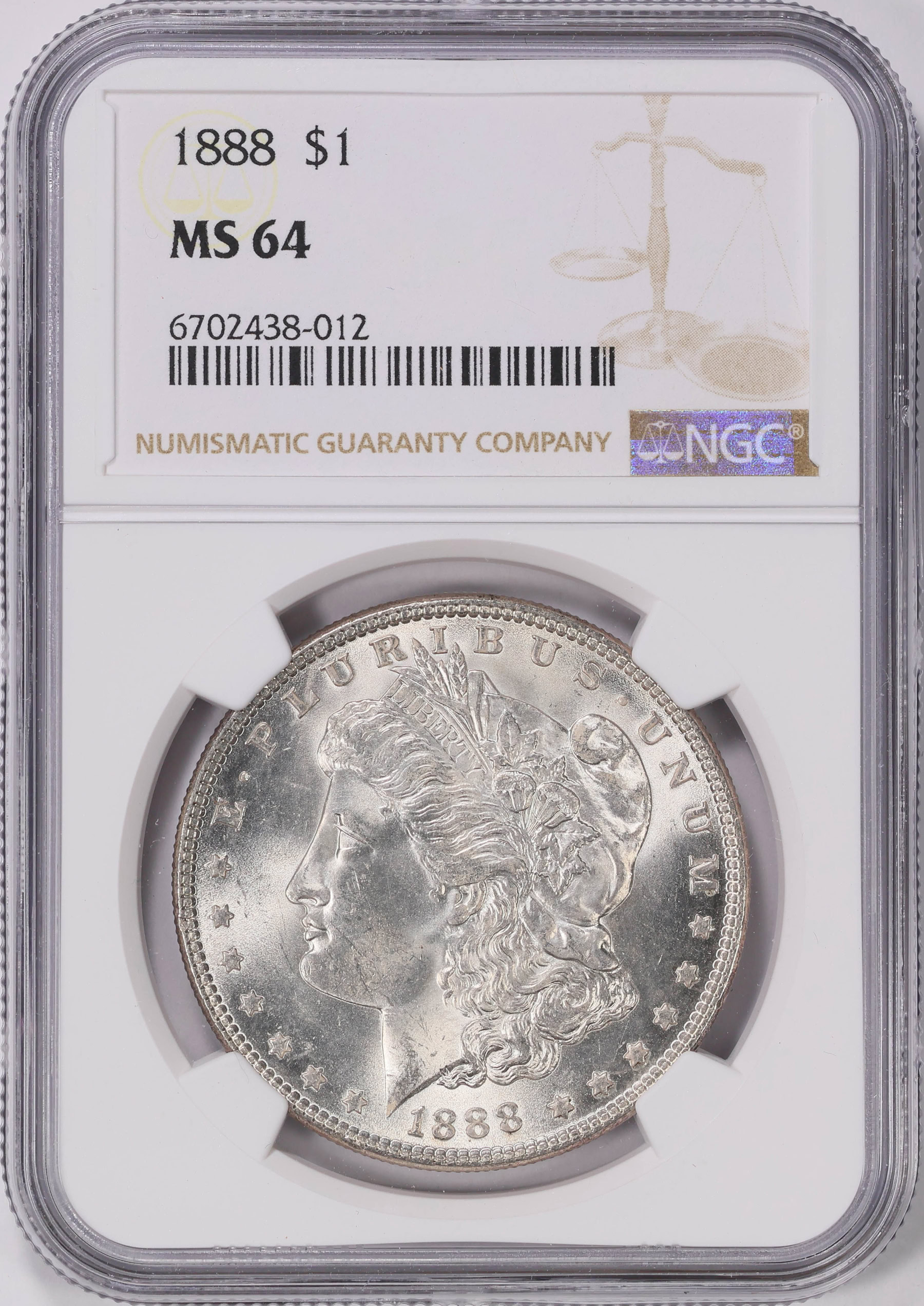 1888 Morgan Silver Dollar NGC MS-64 (Item 1709320) | GreatCollections Coin Auctions