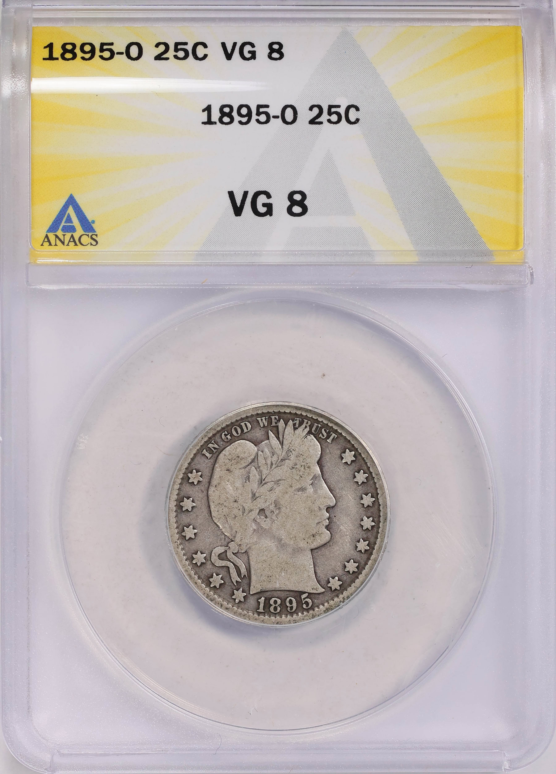 1895-O Barber Quarter ANACS VG-08 (Item 1709386) | GreatCollections ...