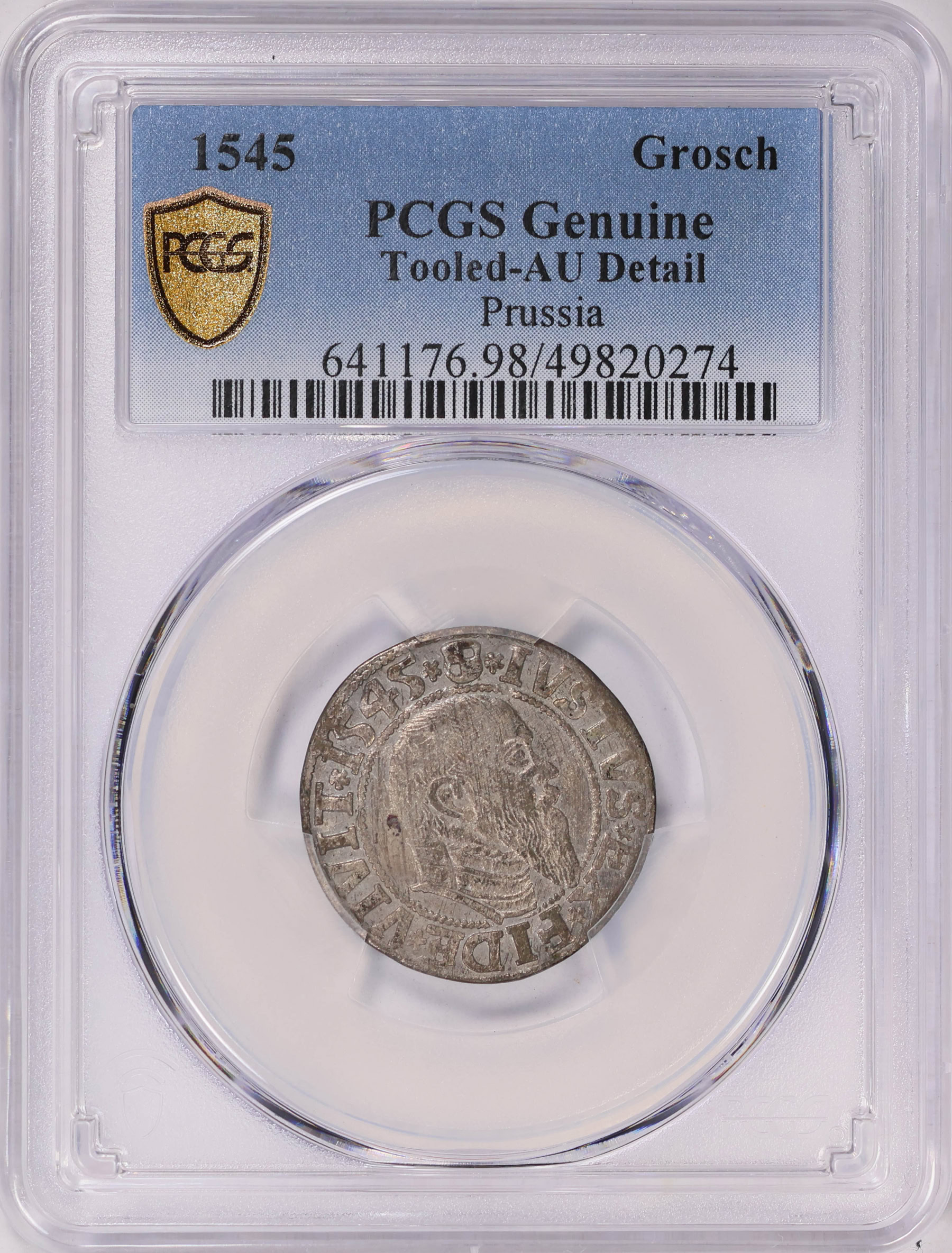 Germany - Prussia 1545 Silver Groschen PCGS Genuine AU Details (Item ...