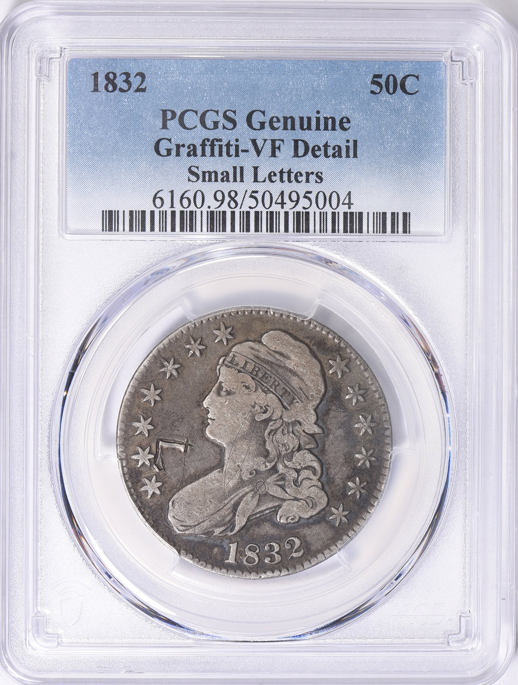 1832 Capped Bust Half Dollar Small Letters PCGS Genuine VF Details ...