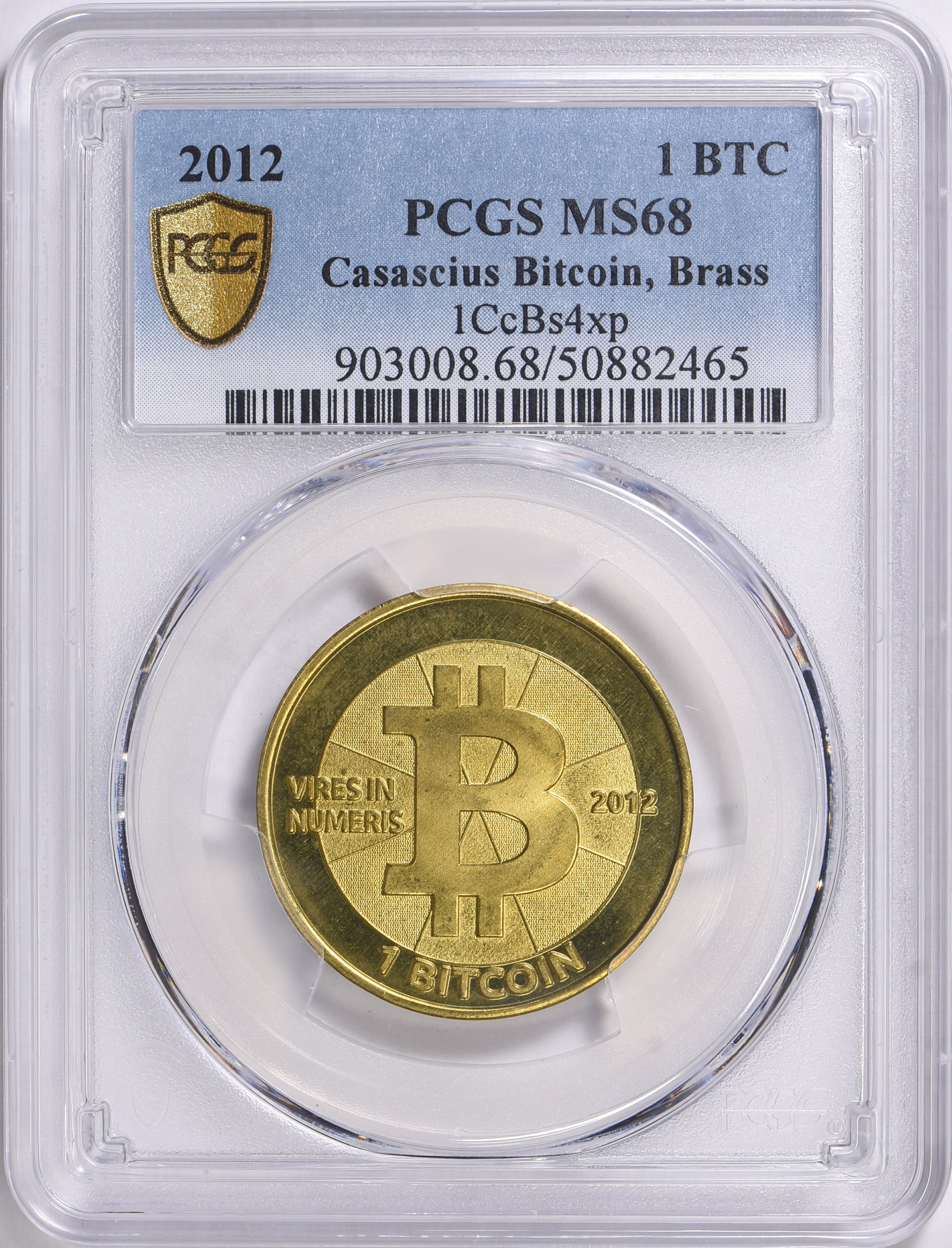 2012 1 BTC Casascius Loaded Bitcoin Series Two Physical Bitcoin PCGS MS ...
