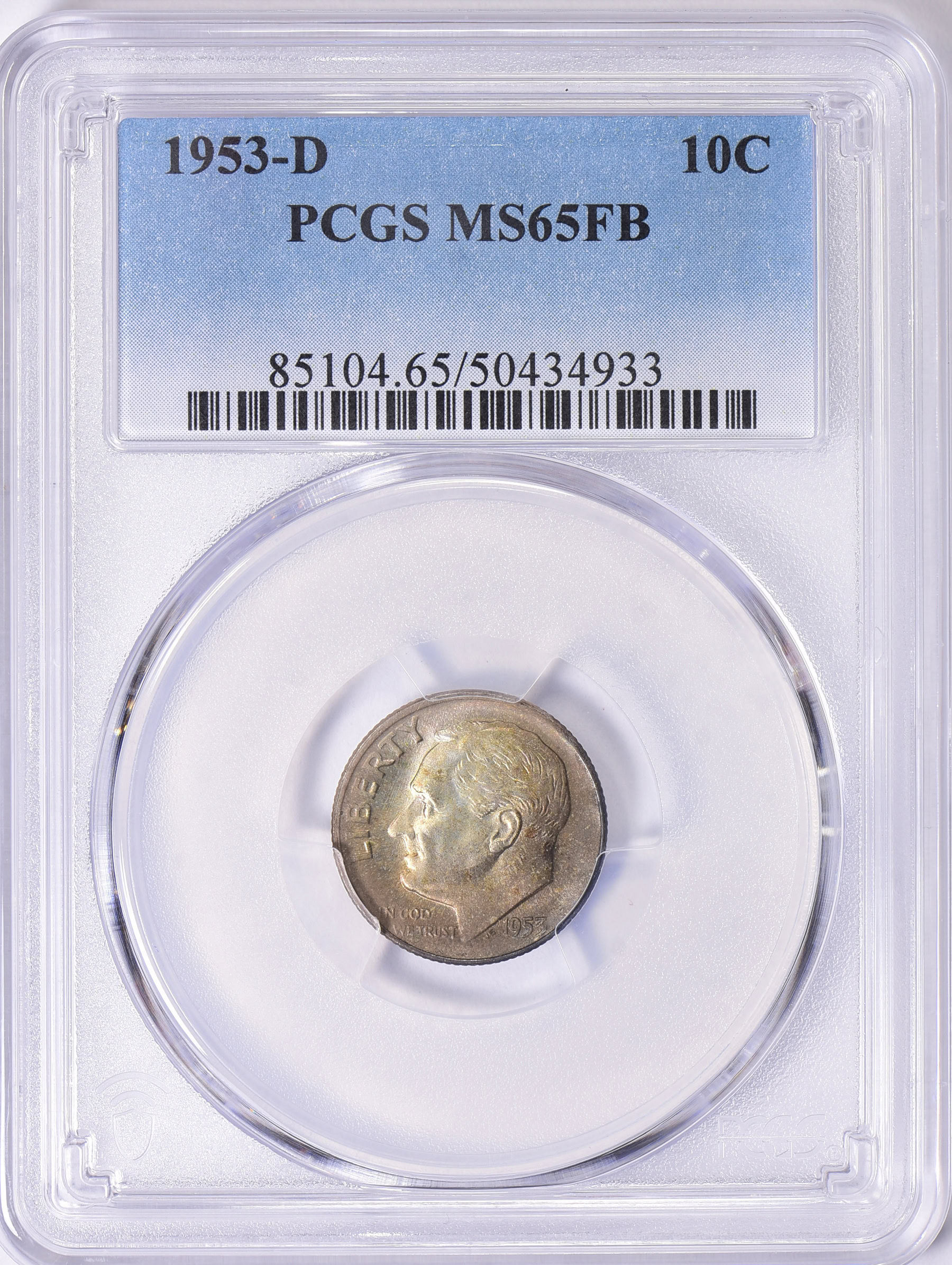 1953-D Roosevelt Dime PCGS MS-65 FB (Toned) (Item 1709772) | GreatCollections Coin Auctions