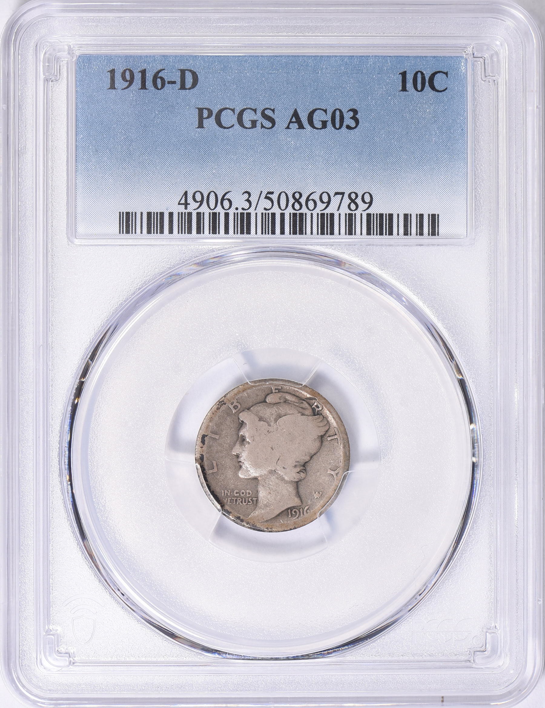 1916-D Mercury Dime PCGS AG-03 (Item 1709816) | GreatCollections Coin Auctions