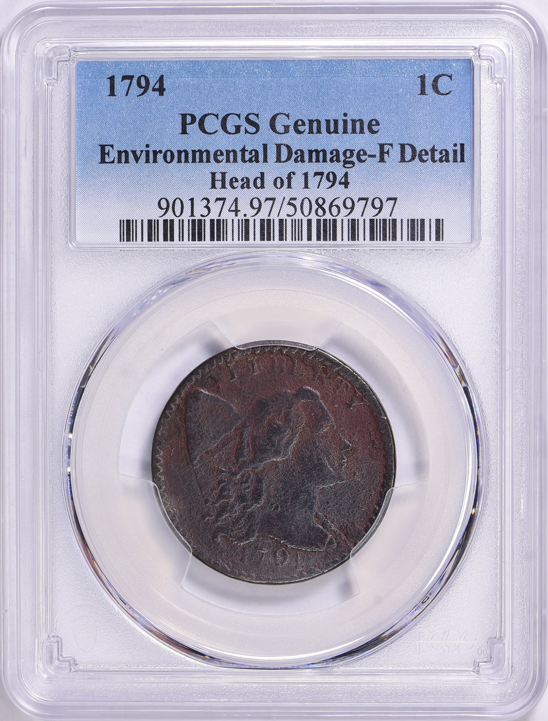 1794 Liberty Cap Cent Head of 1794 PCGS Genuine Fine Details (Item ...