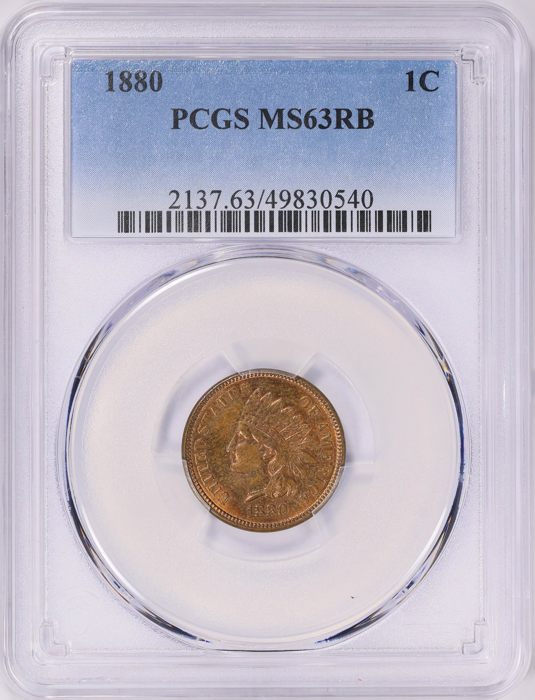 1880 Indian Cent PCGS MS-63 RB (Item 1709893) | GreatCollections Coin Auctions