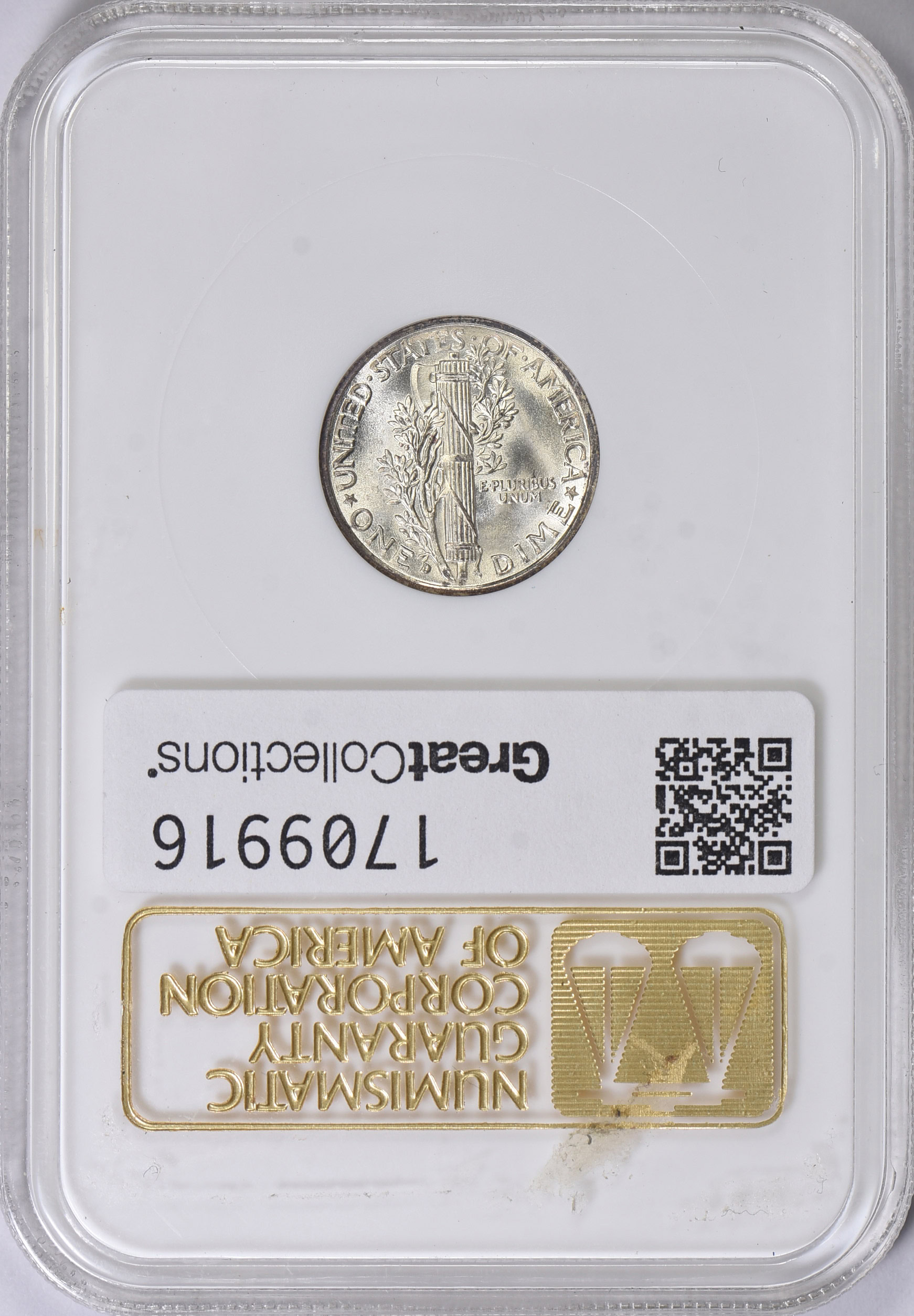 1939-D Mercury Dime NGC MS-64 (CAC Gold) OH (Early White Label NGC Holder) (Item 1709916 ...