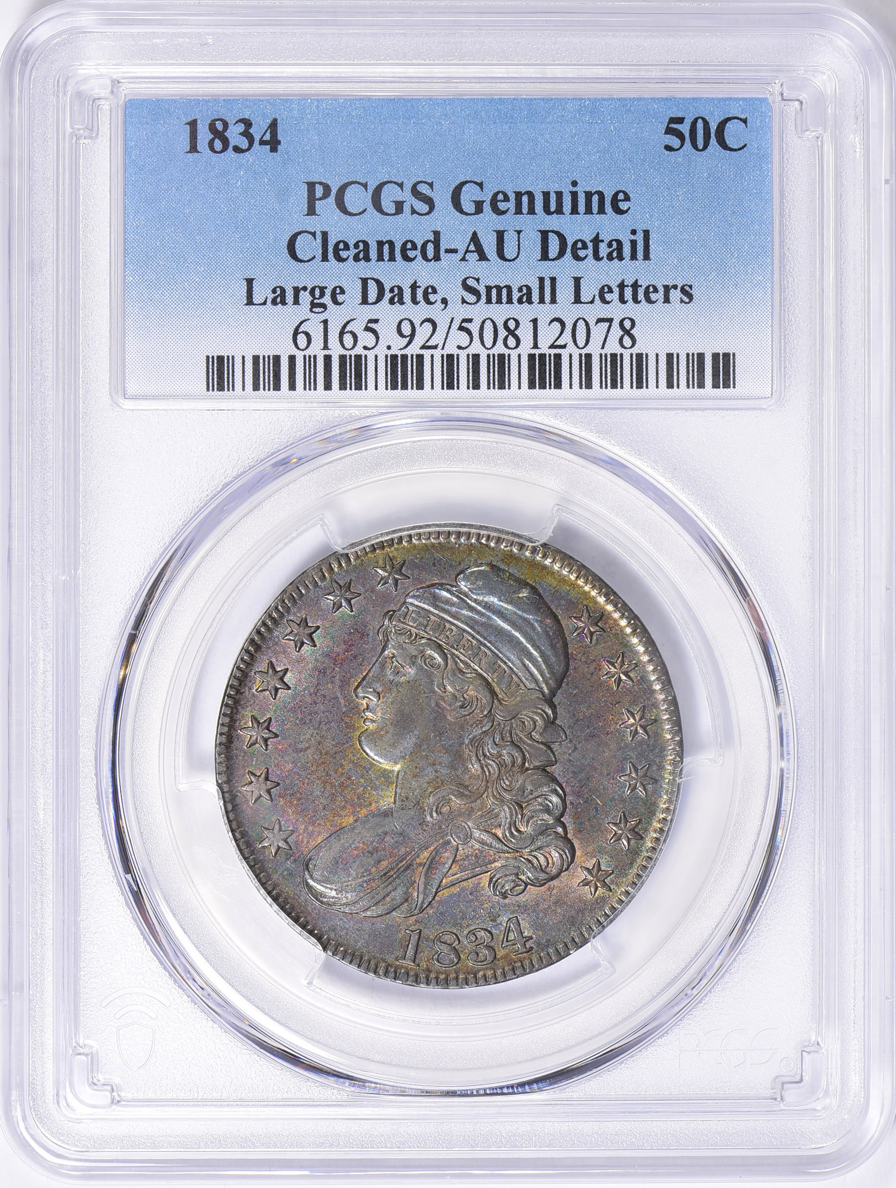 1834 Capped Bust Half Dollar Large Date, Small Letters PCGS Genuine AU Details (Item 1710008 ...