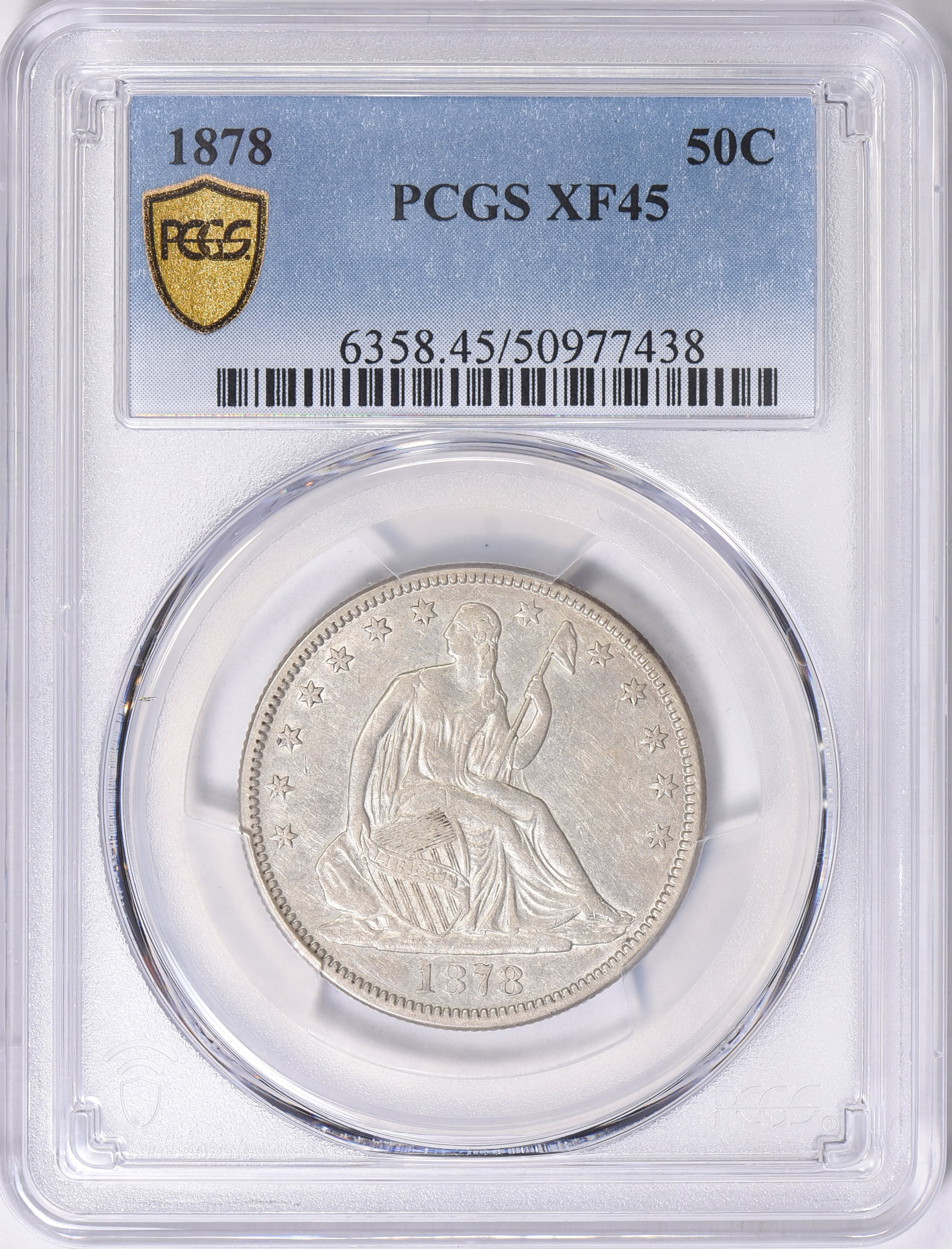1878 Seated Liberty Half Dollar PCGS XF-45 (Item 1710106) | GreatCollections Coin Auctions