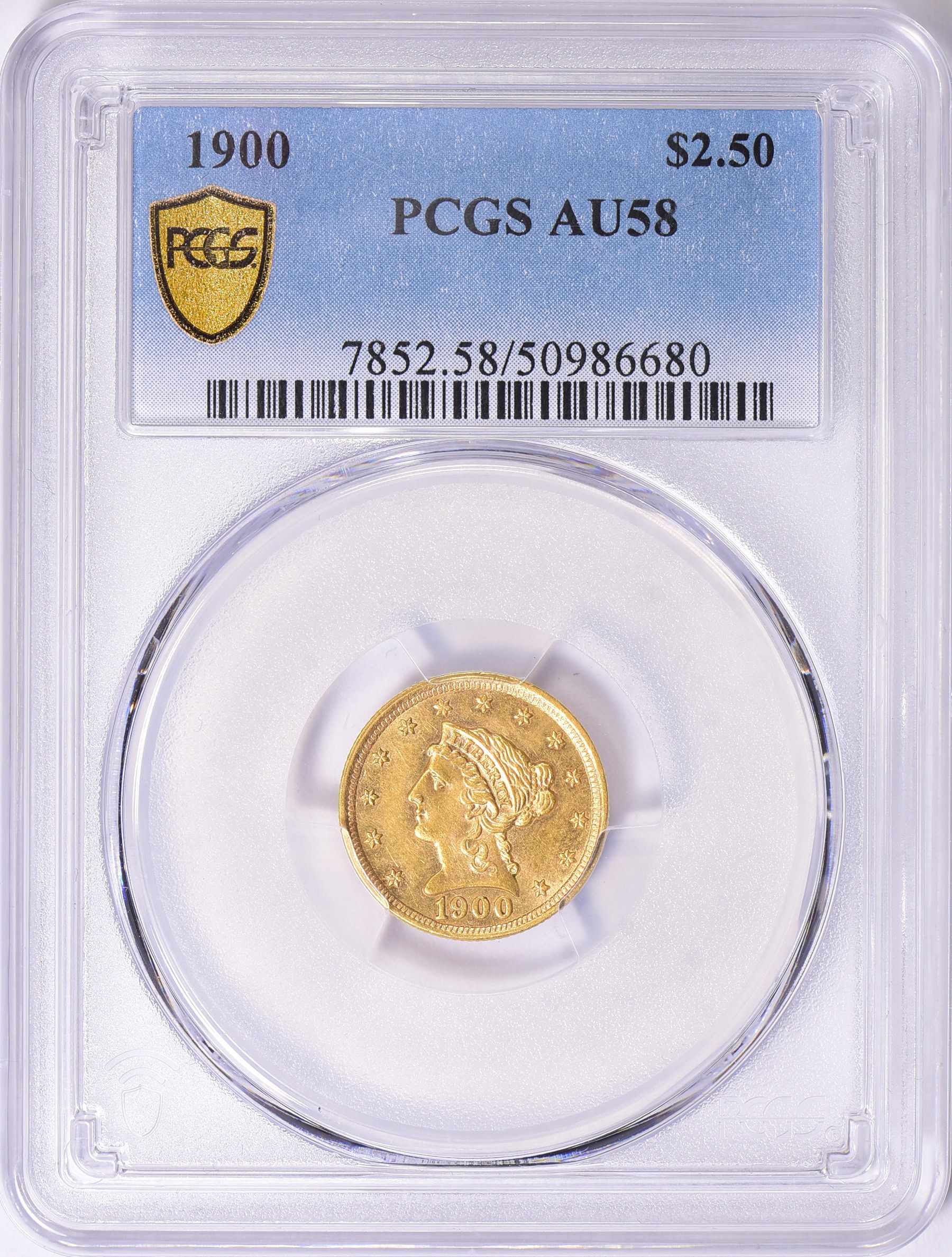 1900 Liberty Gold Quarter Eagle PCGS AU-58 (Item 1710122) | GreatCollections Coin Auctions