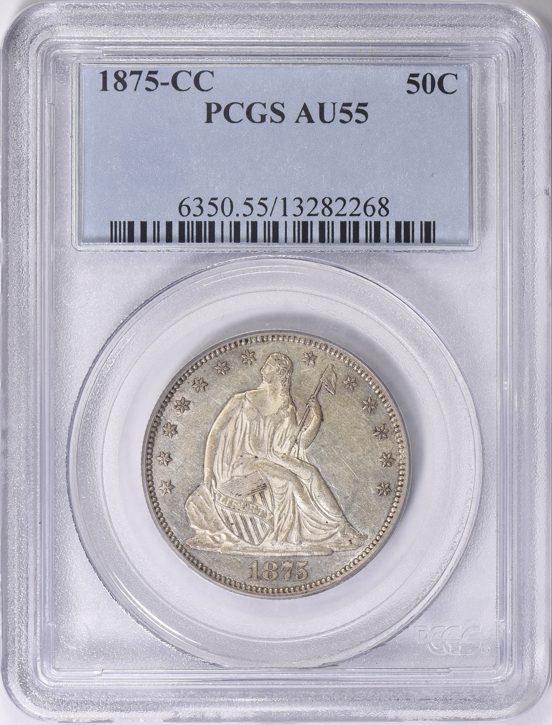 1875-CC Seated Liberty Half Dollar PCGS AU-55 (Item 1710174) | GreatCollections Coin Auctions