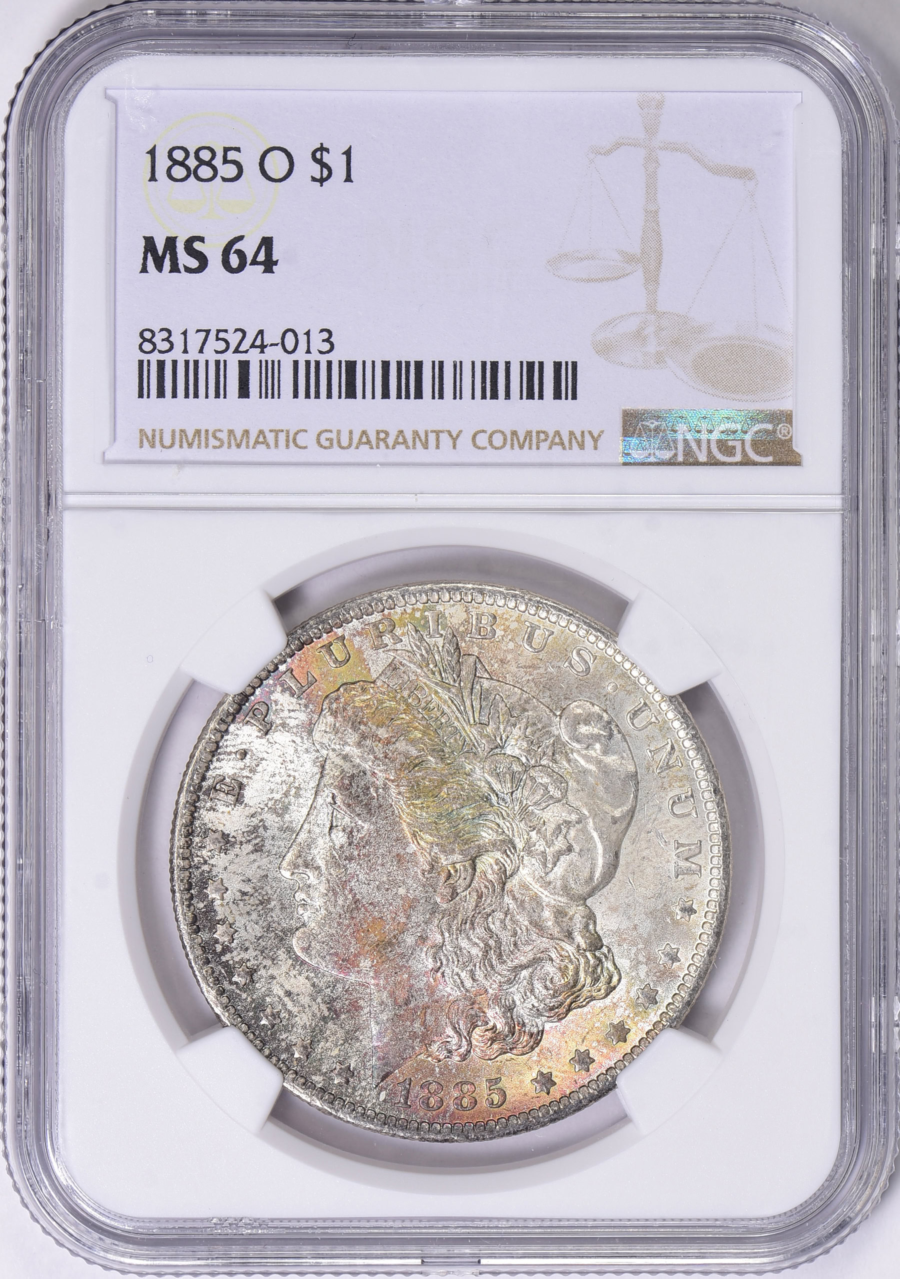 1885-O Morgan Silver Dollar NGC MS-64 (Toned) (Item 1710213) | GreatCollections Coin Auctions