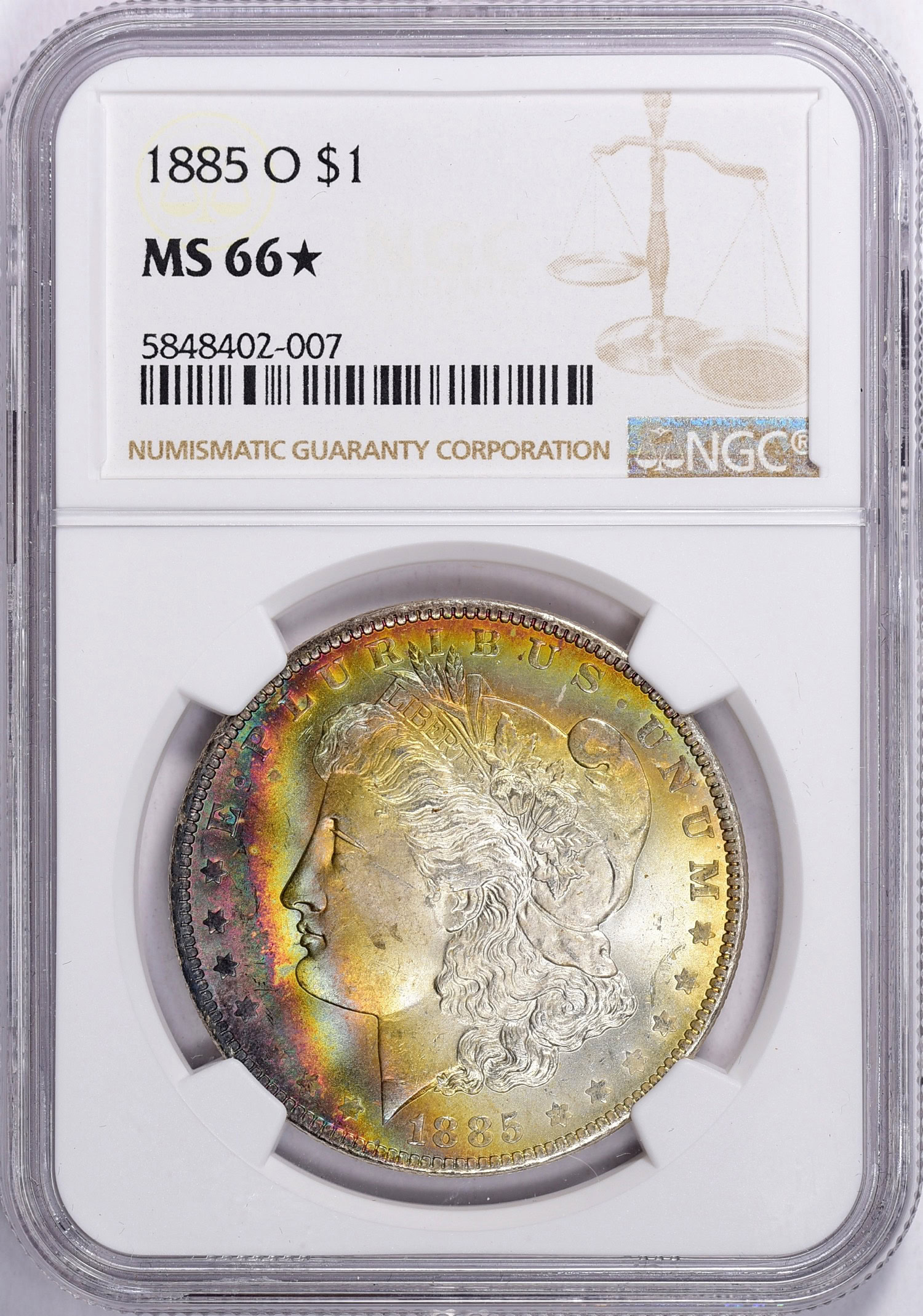 1885-O Morgan Silver Dollar NGC MS-66 ★ (Toned) (Item 1710332) | GreatCollections Coin Auctions