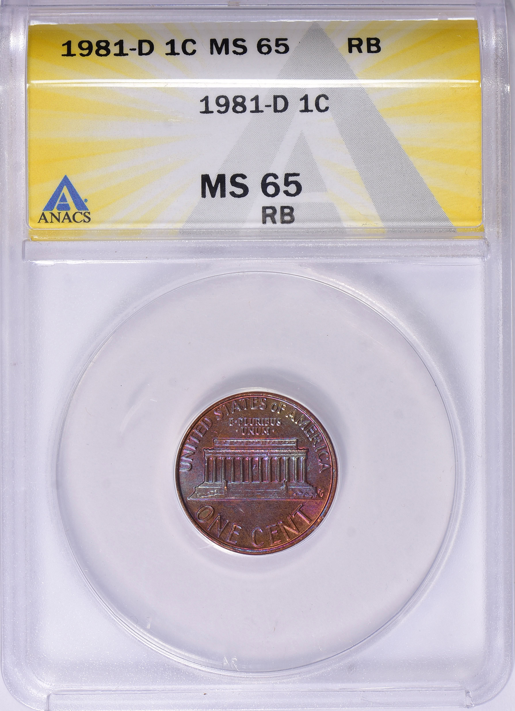 1981-D Lincoln Cent ANACS MS-65 RB (Toned) (Item 1710399 ...