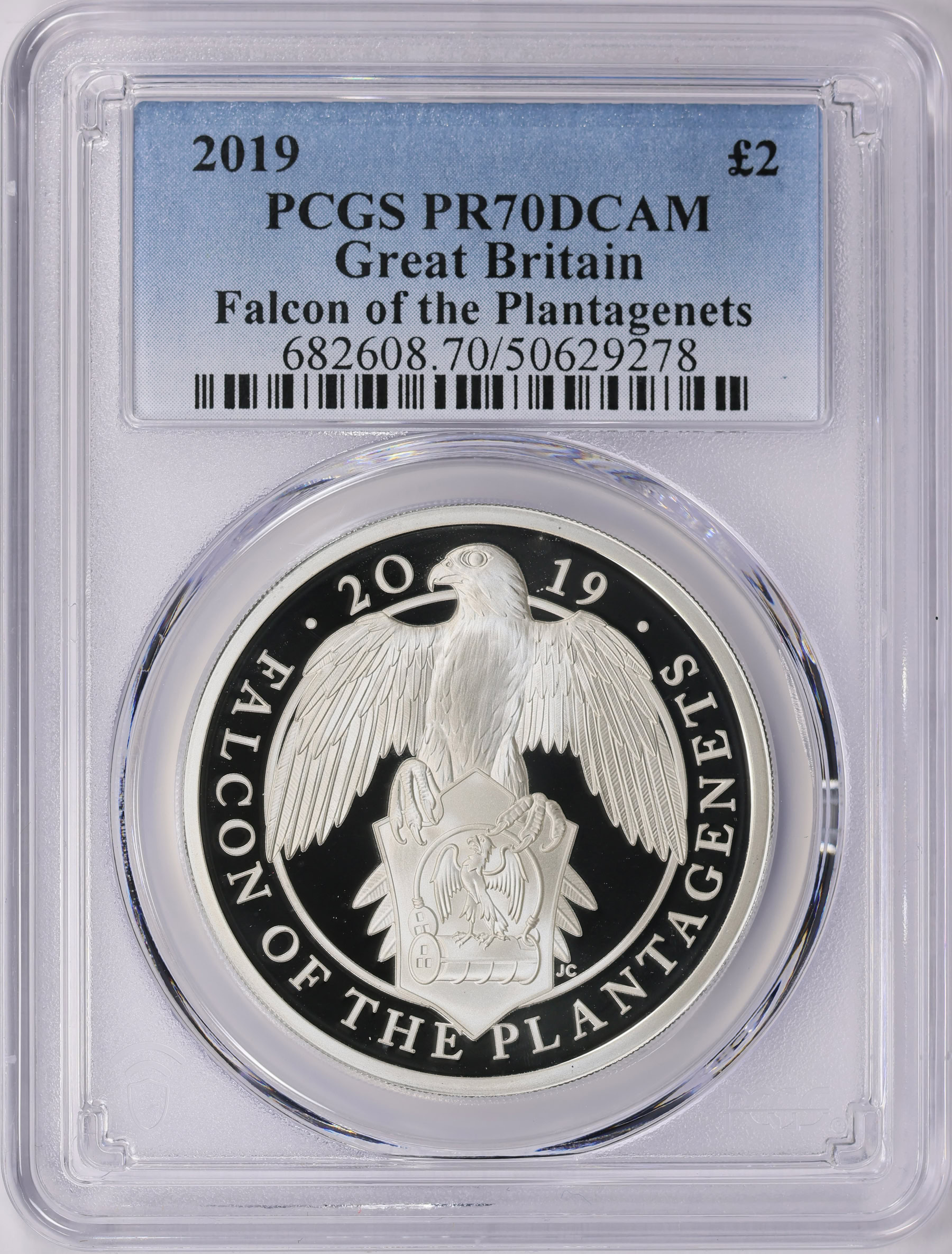 Great Britain 2019 Silver £2 Queen's Beasts Falcon of the Plantagenets ...