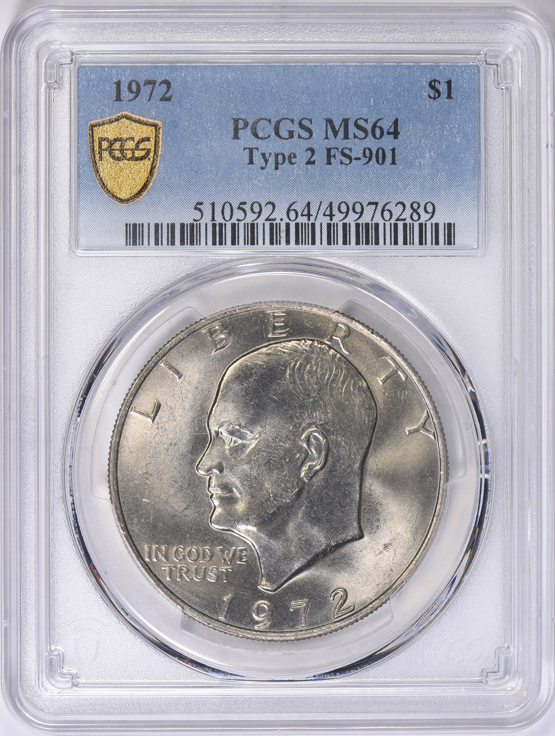 1972 Eisenhower Dollar Type 2 FS-901 PCGS MS-64 (Item 1710506 ...
