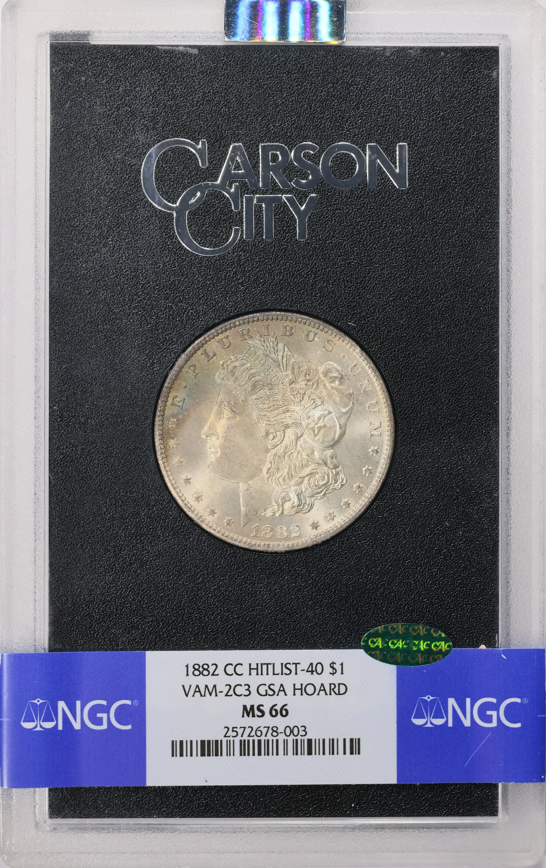 1882-CC Morgan Silver Dollar VAM-2C3 GSA Hoard NGC MS-66 (CAC Green ...
