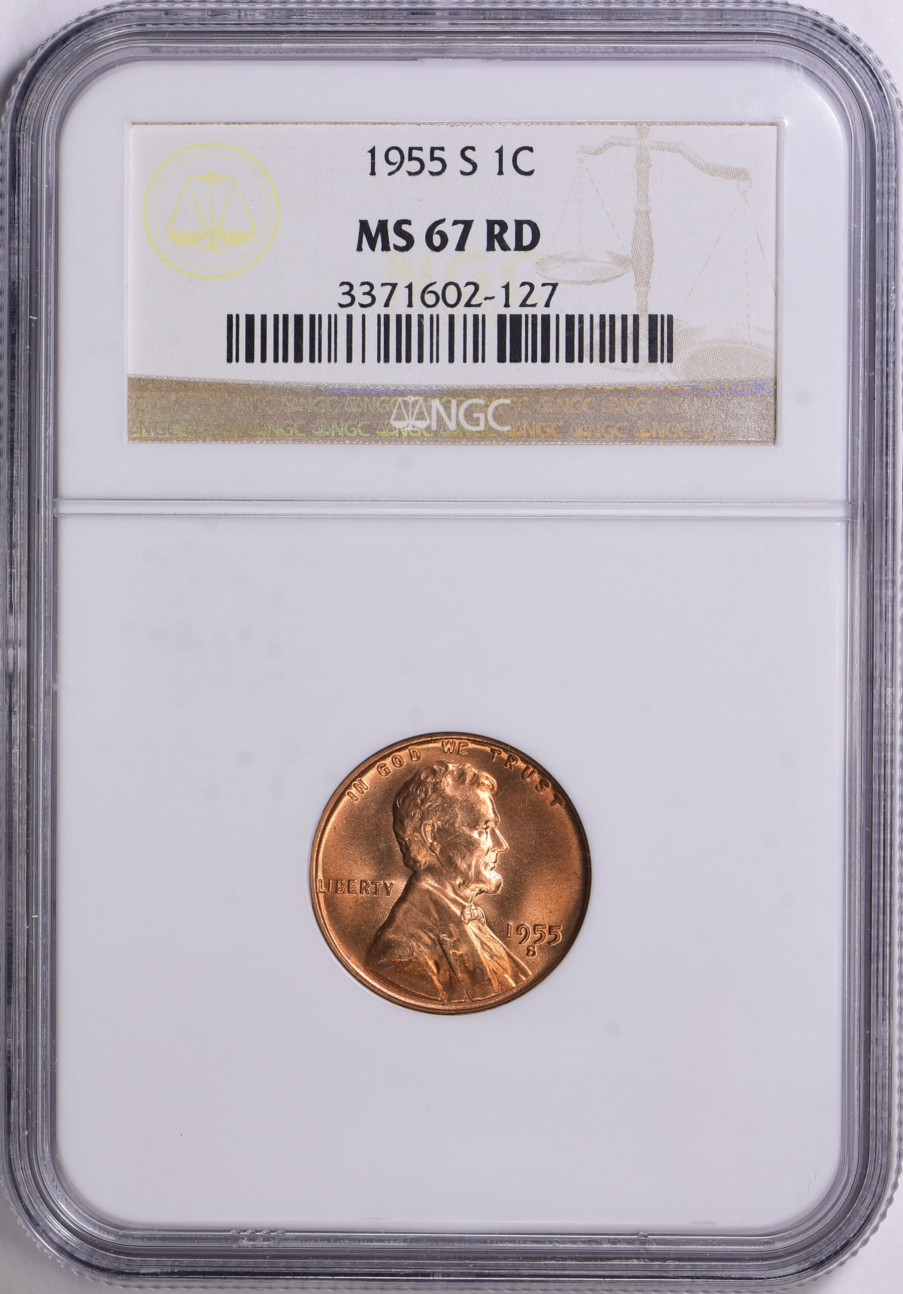 1955-S Lincoln Cent NGC MS-67 RD (Item 1710581) | GreatCollections Coin Auctions