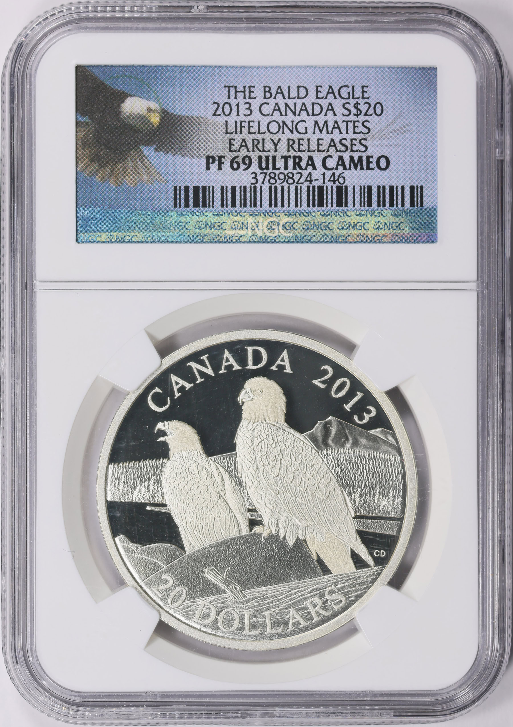 Canada 2013 Silver $20 Bald Eagle Lifelong Mates KM-1510 Early Releases ...