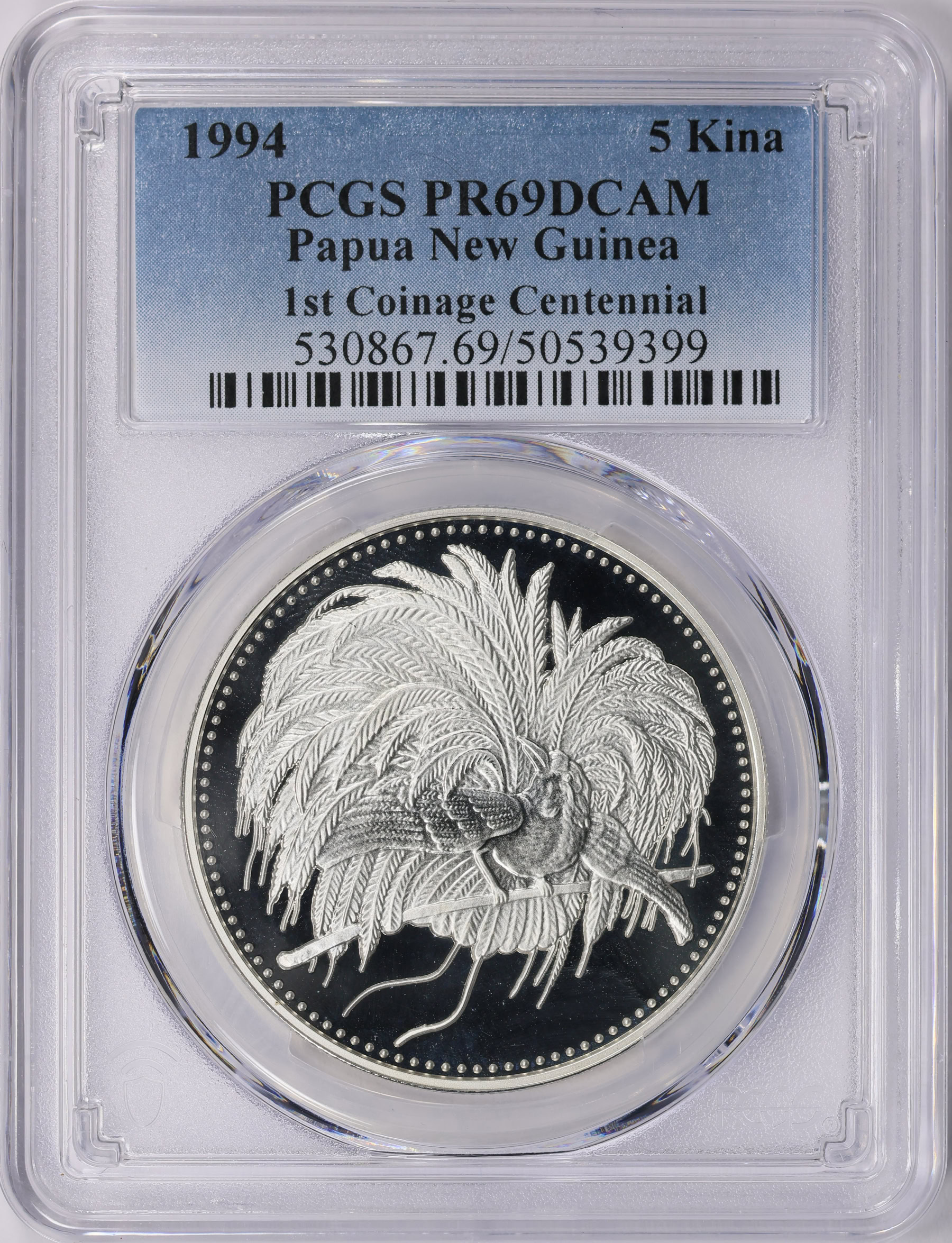 Papua New Guinea 1994 Silver 5 Kina First Coinage Centennial KM-37 PCGS ...