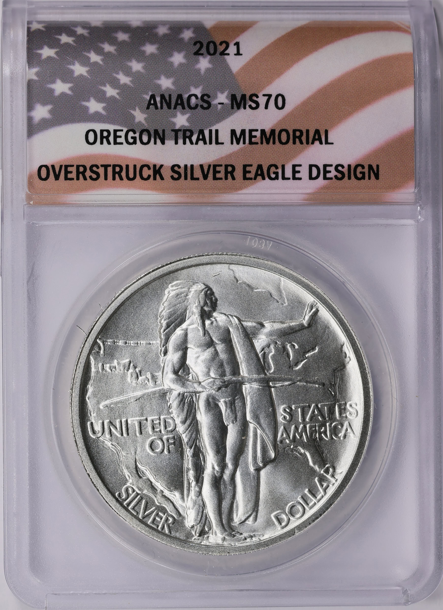 2021 Oregon Trail Memorial Overstruck Silver Eagle Design Daniel Carr ...