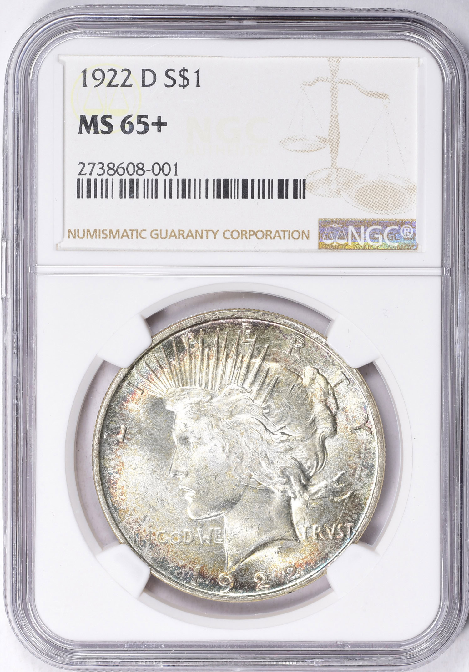 1922-D Peace Silver Dollar NGC MS-65+ (Toned) (Item 1710656 ...