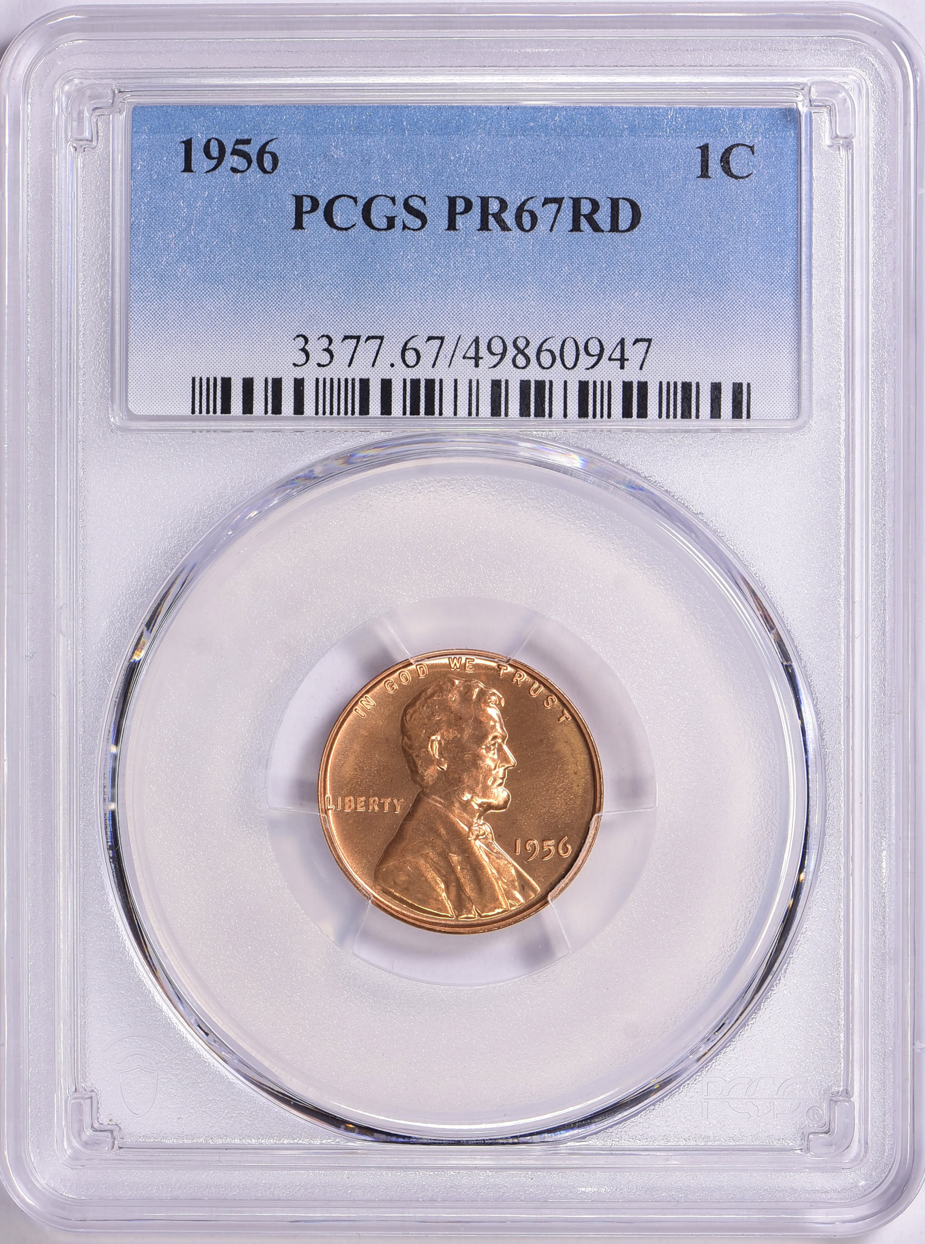 1956 Lincoln Cent PCGS Proof-67 RD (Item 1710867) | GreatCollections ...