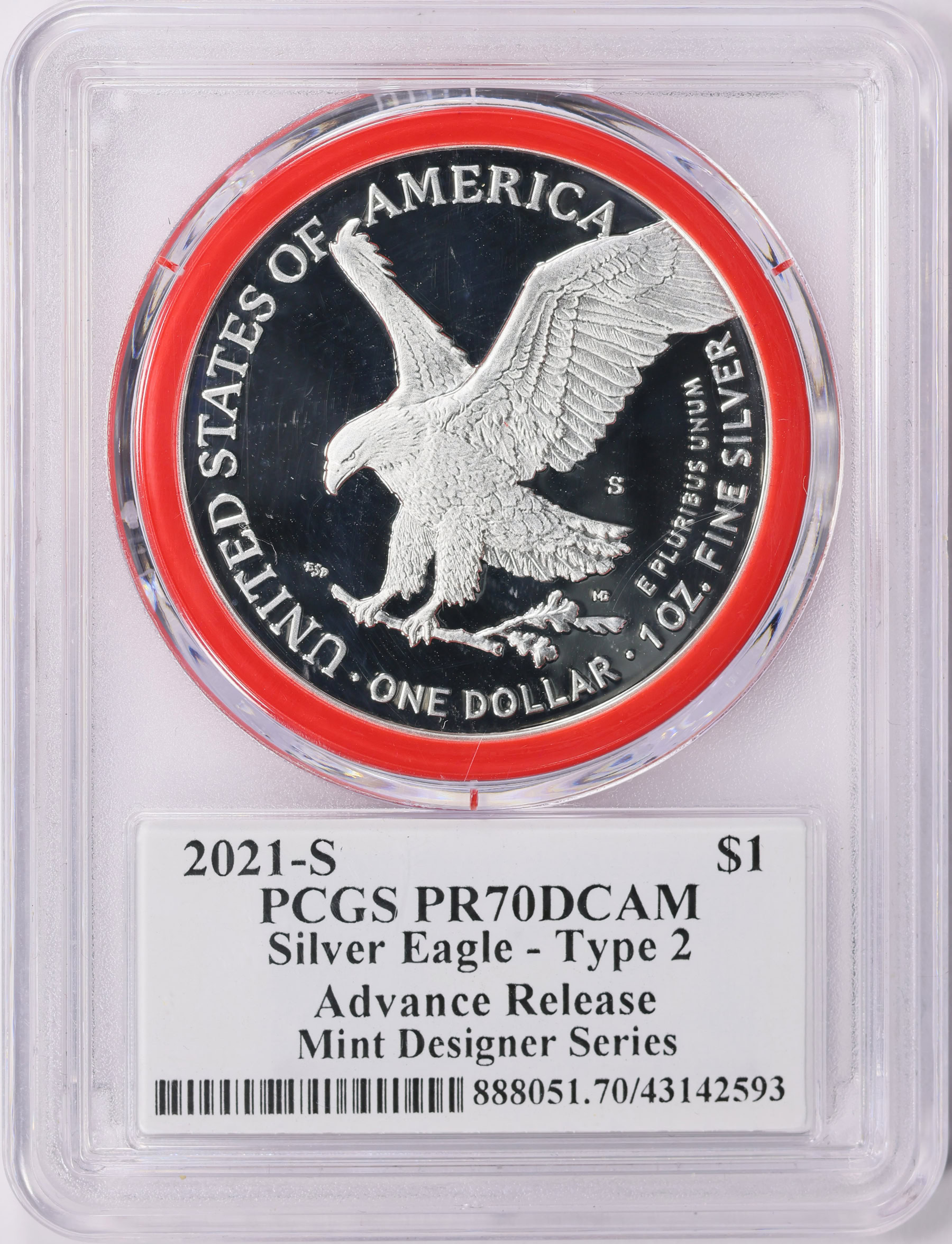 2021-S $1 Silver Eagle Type 2 Mint Designer Series Advanced Release ...