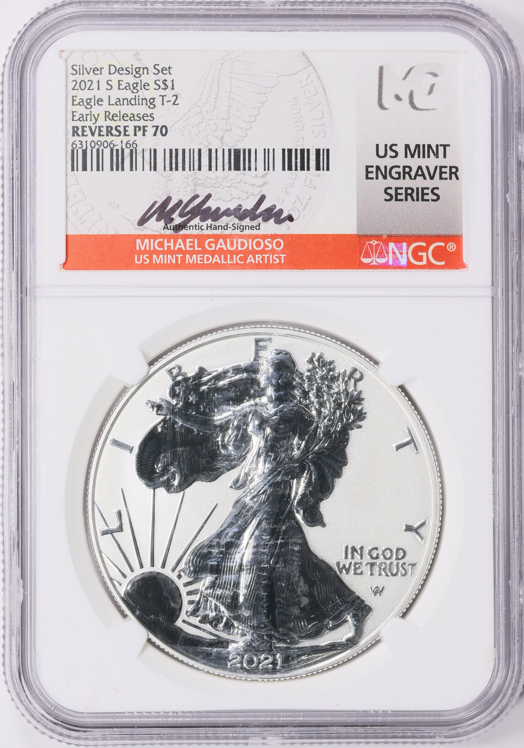 2021-S $1 Silver Eagle Type 2 Reverse Proof Designer Edition Early ...