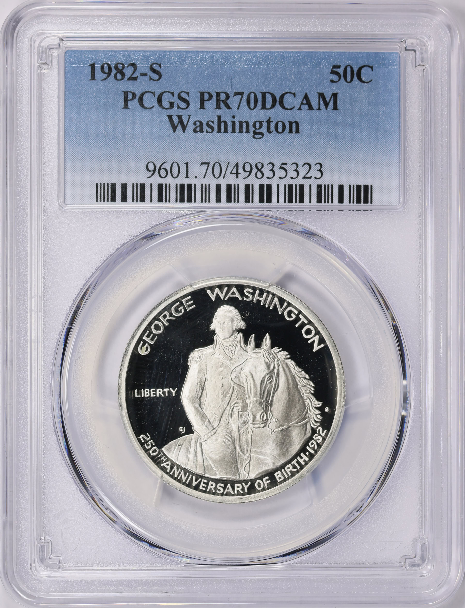 1982-S George Washington 250th Anniversary of Birth Silver Half Dollar ...